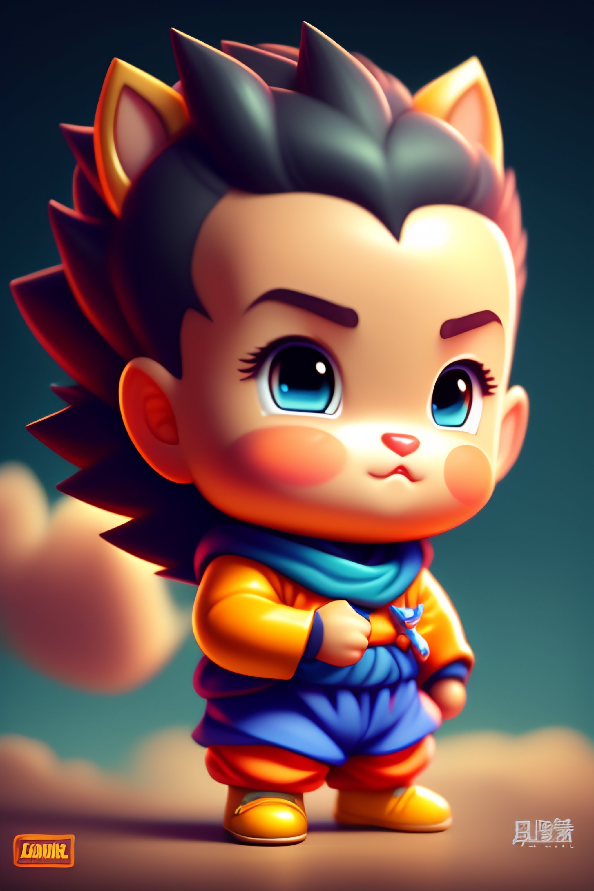 Lexica - Cute and adorable cartoon goku baby, fantasy, dreamlike ...