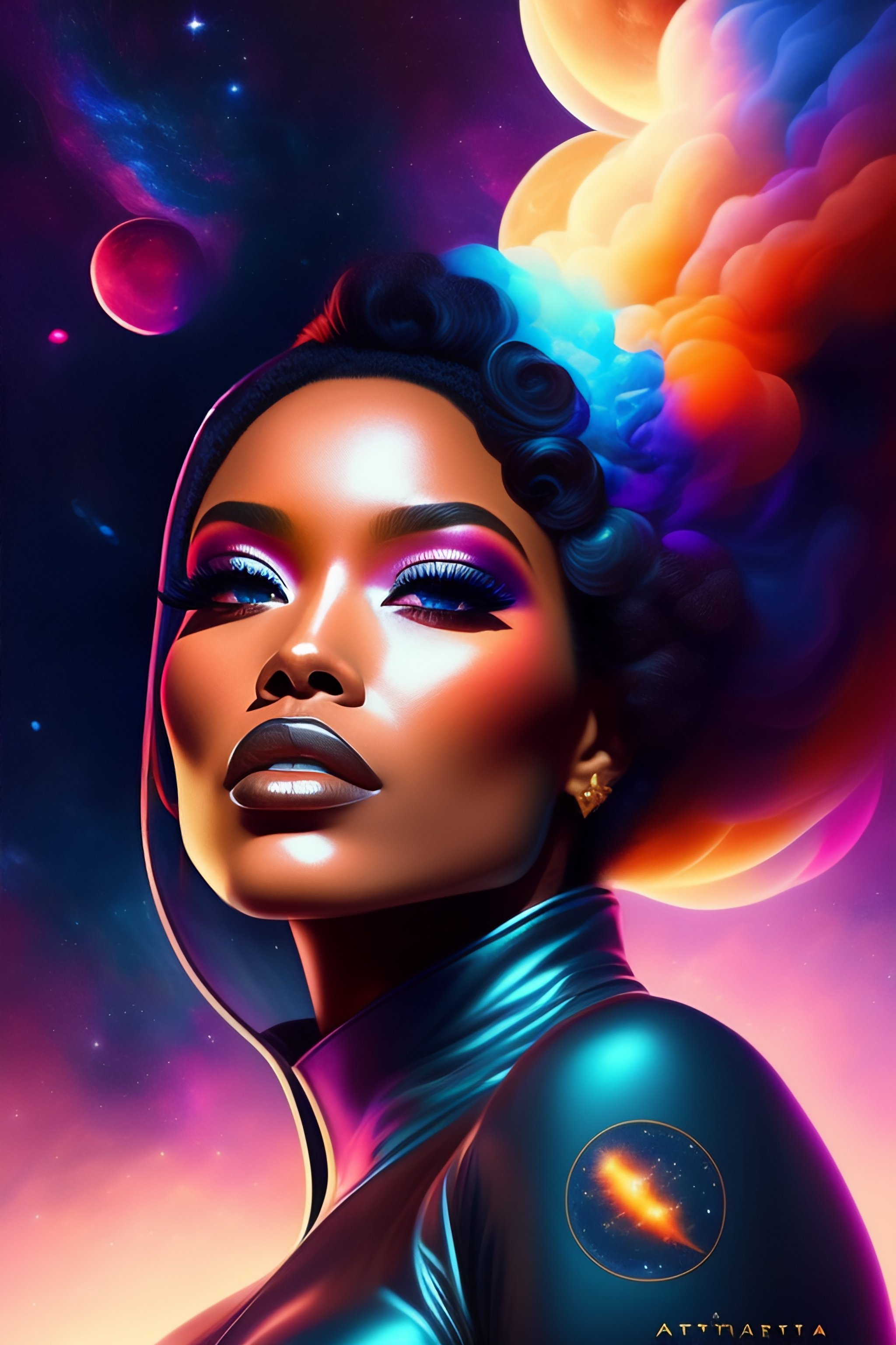 Lexica - A beautiful cosmic matte painting of buzgariu oviviu smoking ...