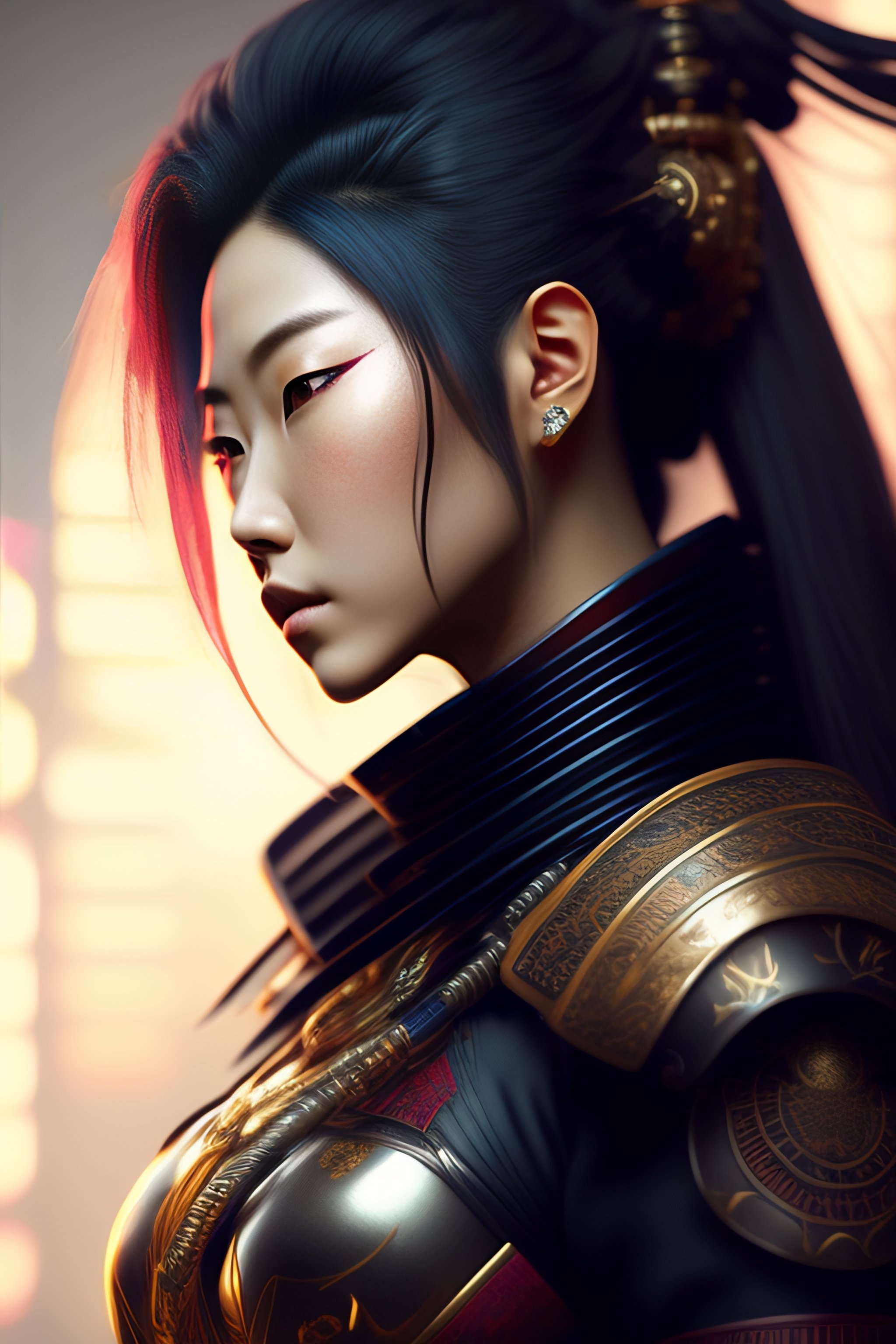 Lexica - Female samurai cyborg, mech, cyberpunk, intricate details ...