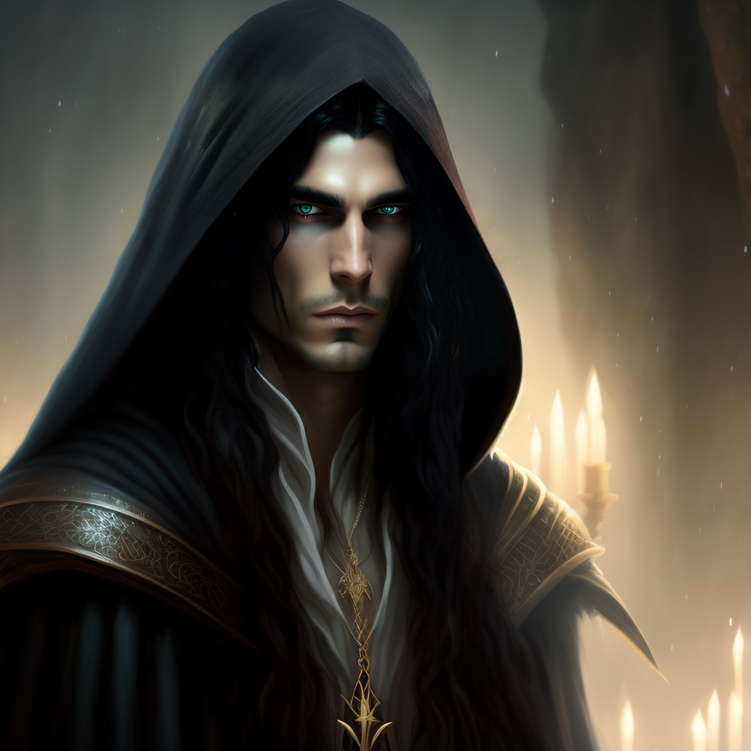 Lexica - A pale elven necromancy wizard with long black hair in a ...