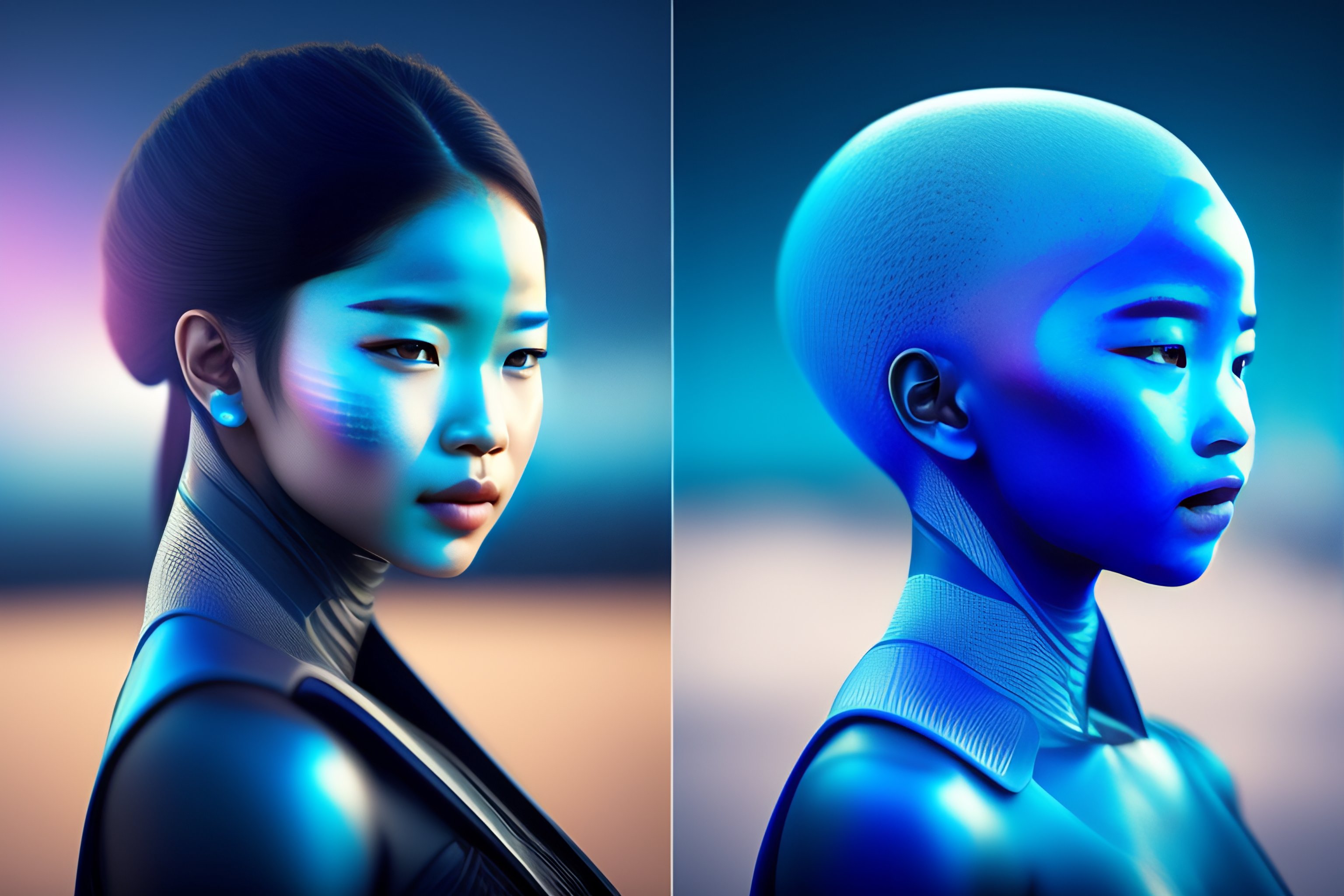 Lexica - Future human with blue skin