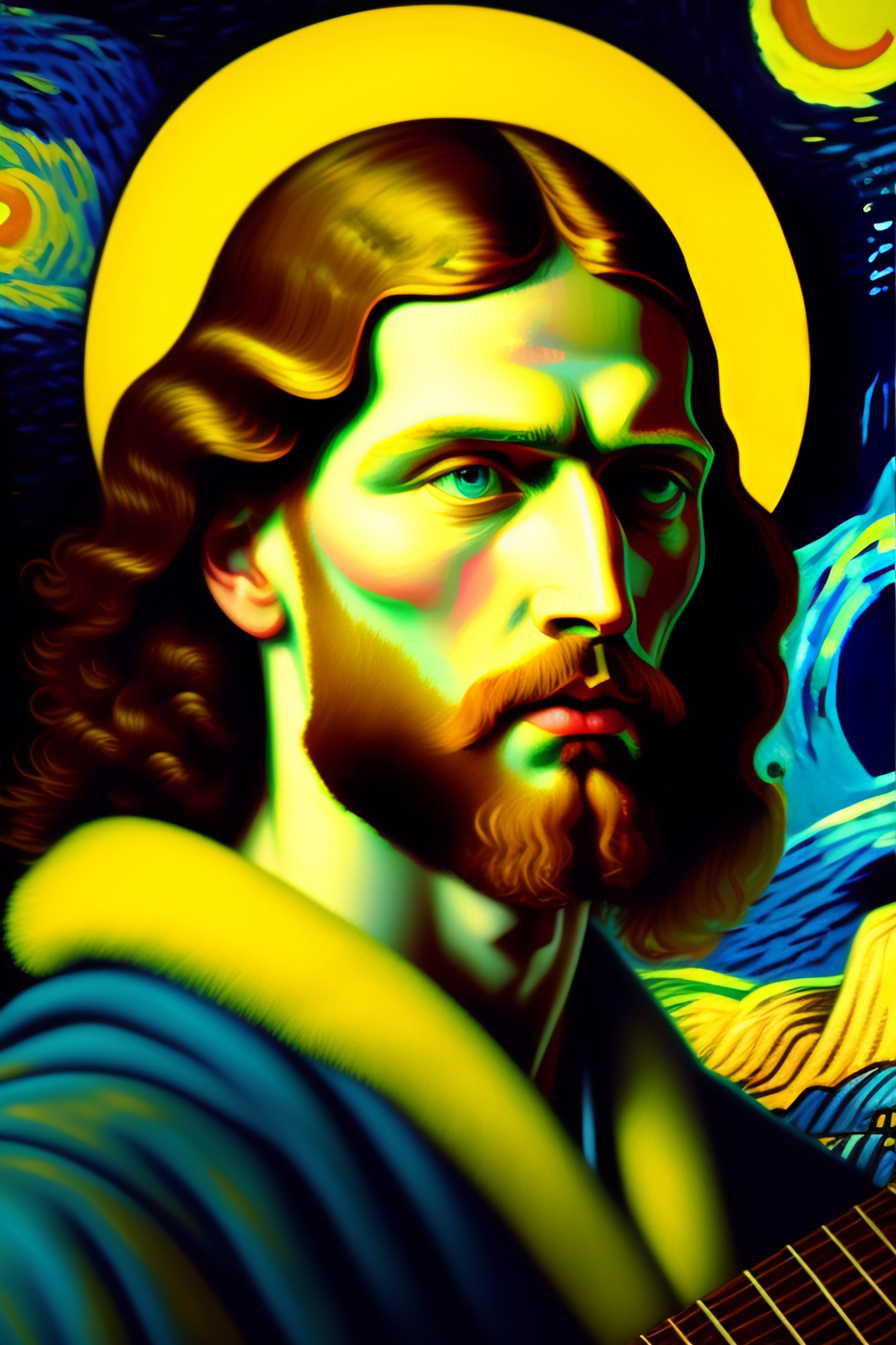 Lexica - Jesus christ as a rockstar in empressionism style van gogh