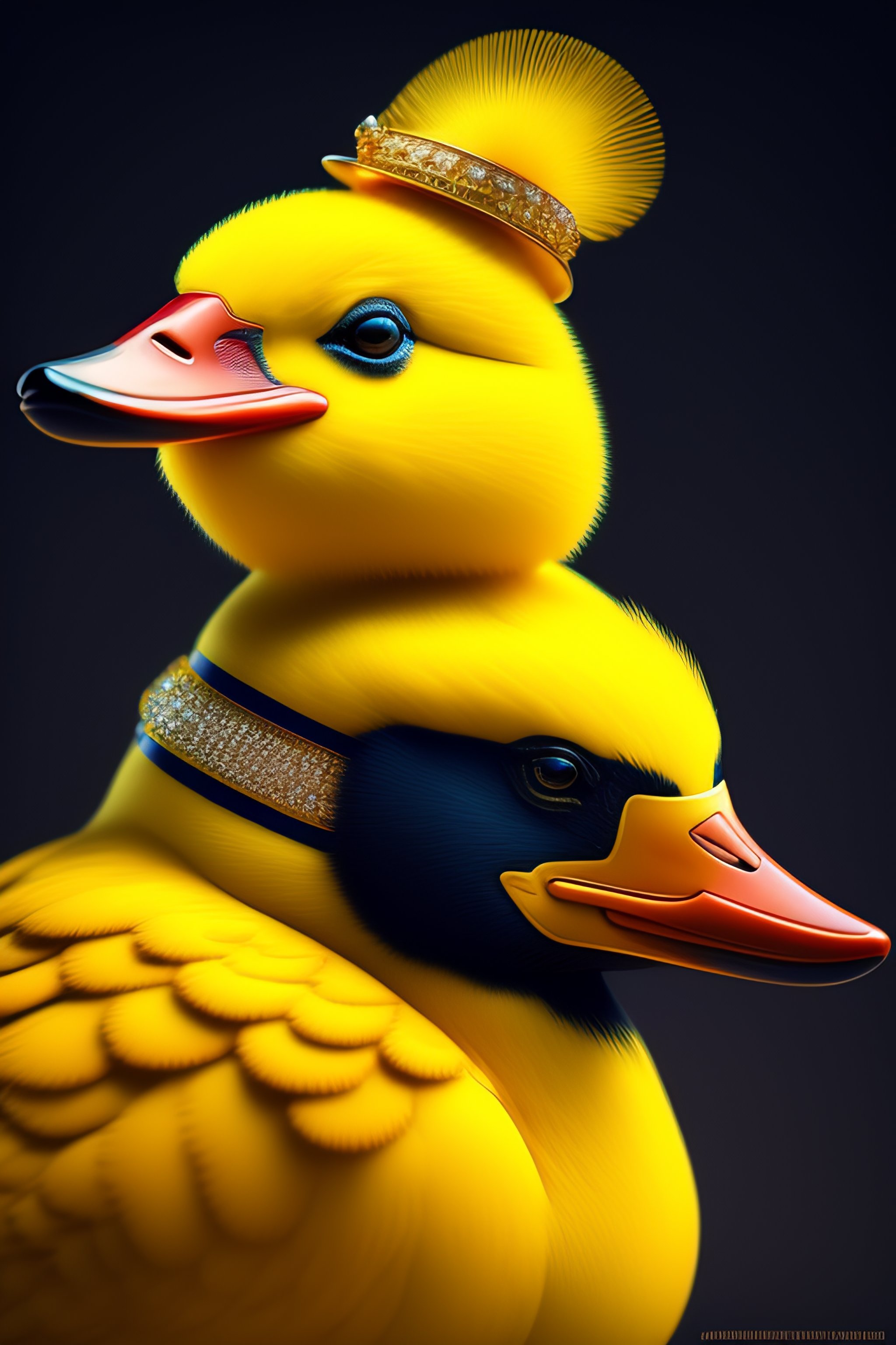 Lexica - A yellow duck with a captian hat ,as a sailor of aboat ...