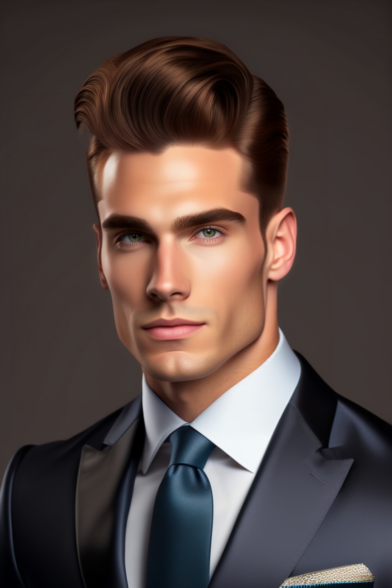 Lexica - Ultra realistic handsome man in a business suit looking at the ...