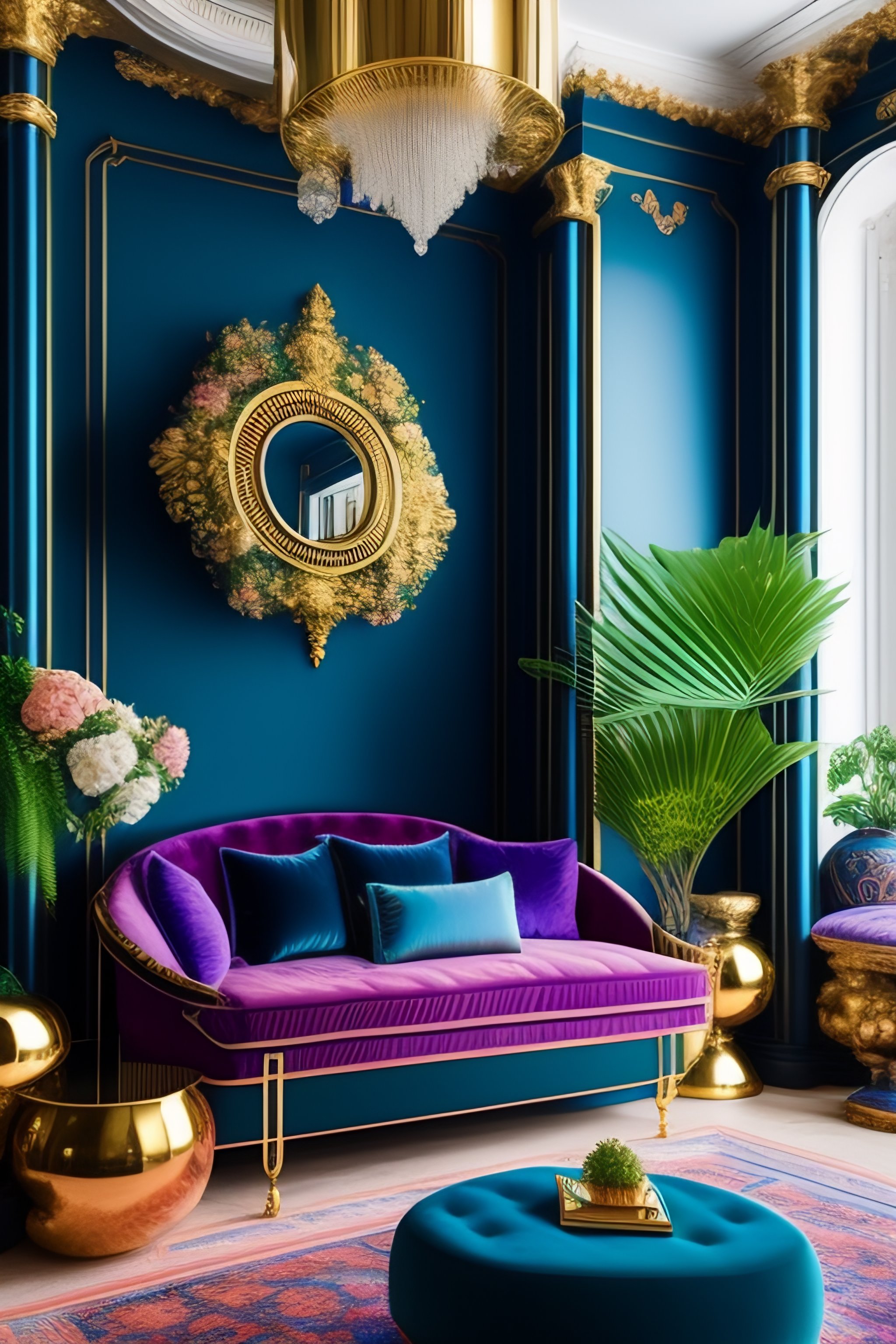 Lexica - Photo by Architectural Digest: Maximalist blue {vaporwave ...