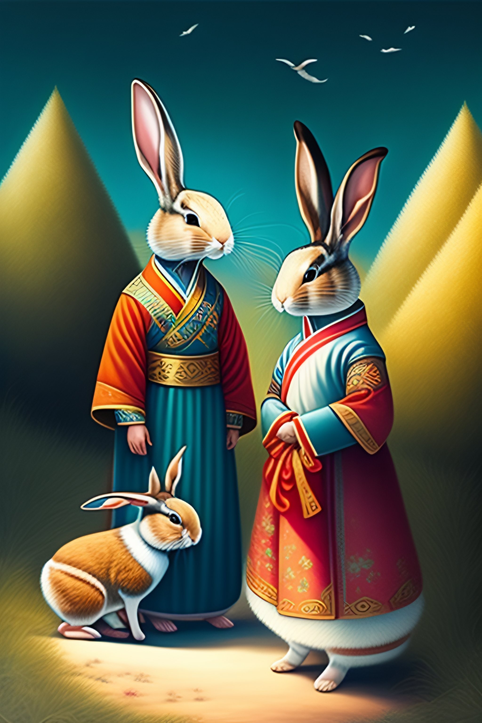 Lexica - This work is a depiction of the story of a rabbit wearing ...
