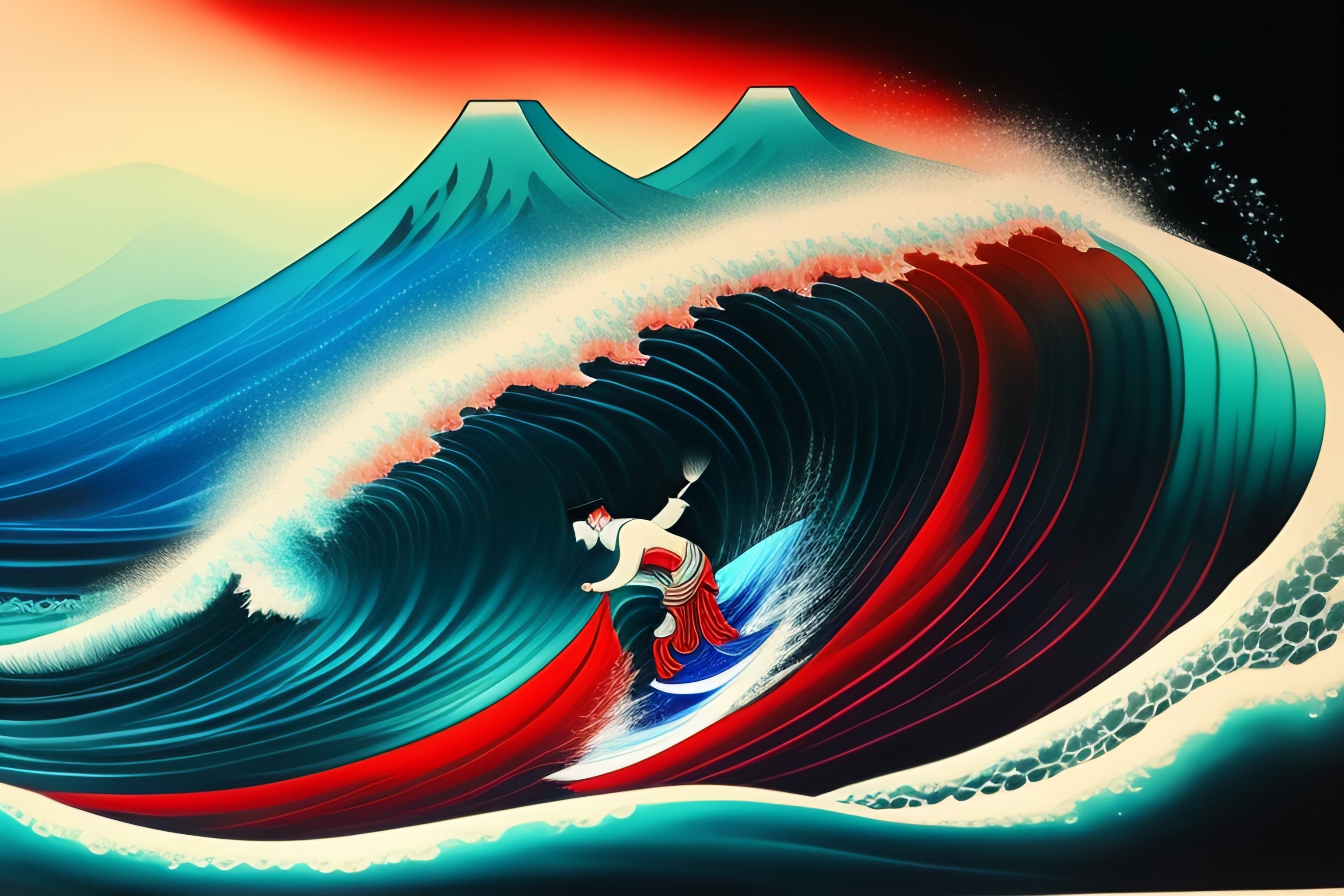 Chinese Wave Painting