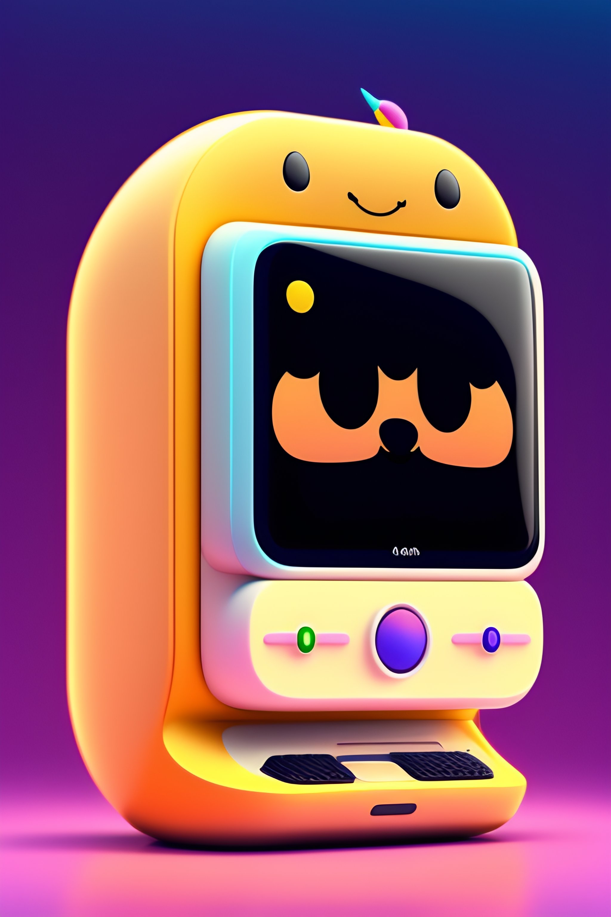 Lexica - Cute and adorable cartoon computer monitor, fantasy, dreamlike ...