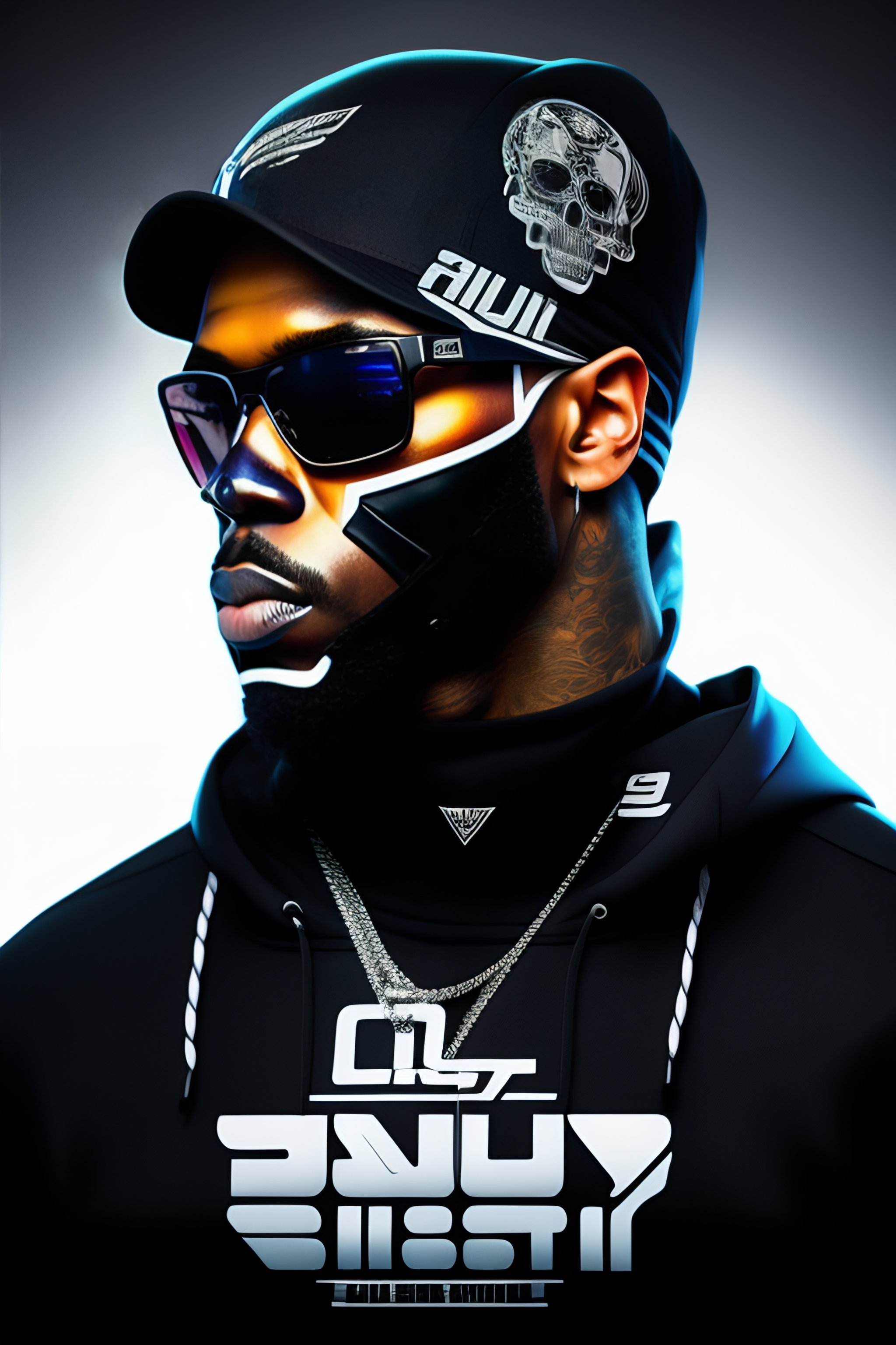 Lexica - Full body Streetwear Logo design, cyber punk style, cyborg hip ...