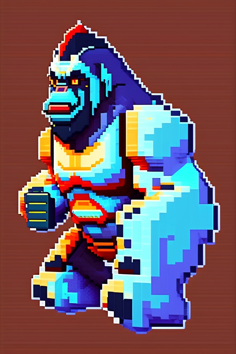 Lexica - King kong, pixel art emote