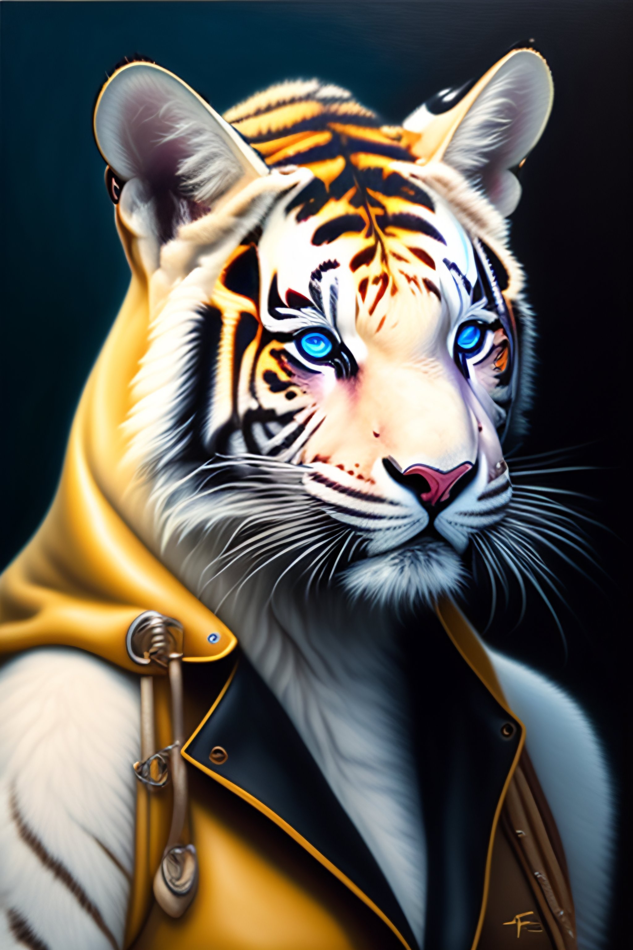 Lexica - Cute punk white tiger, mad max jacket, renaissance, cables on ...