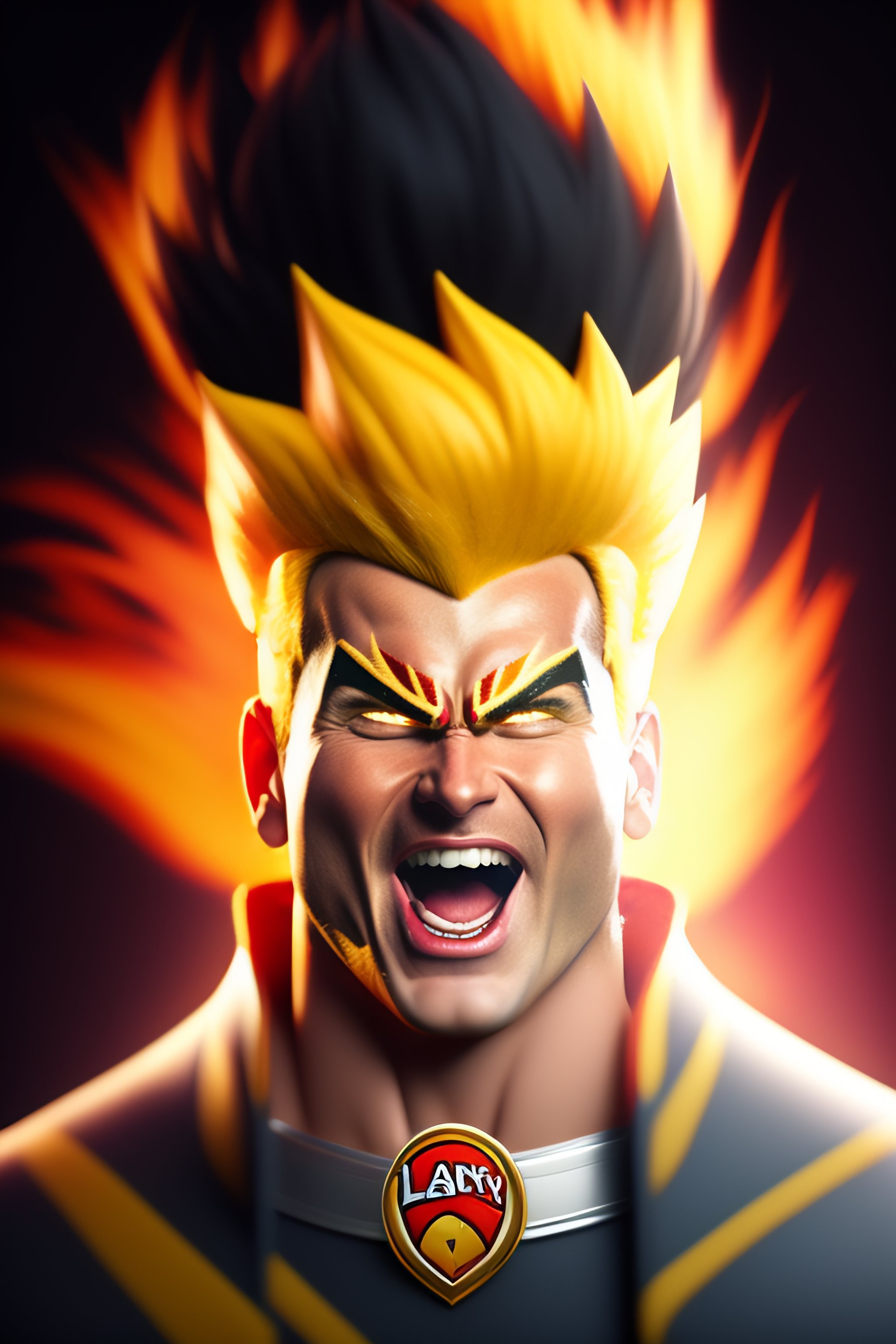 Lexica - A lays chips package super sayan, emote, cartoon style,