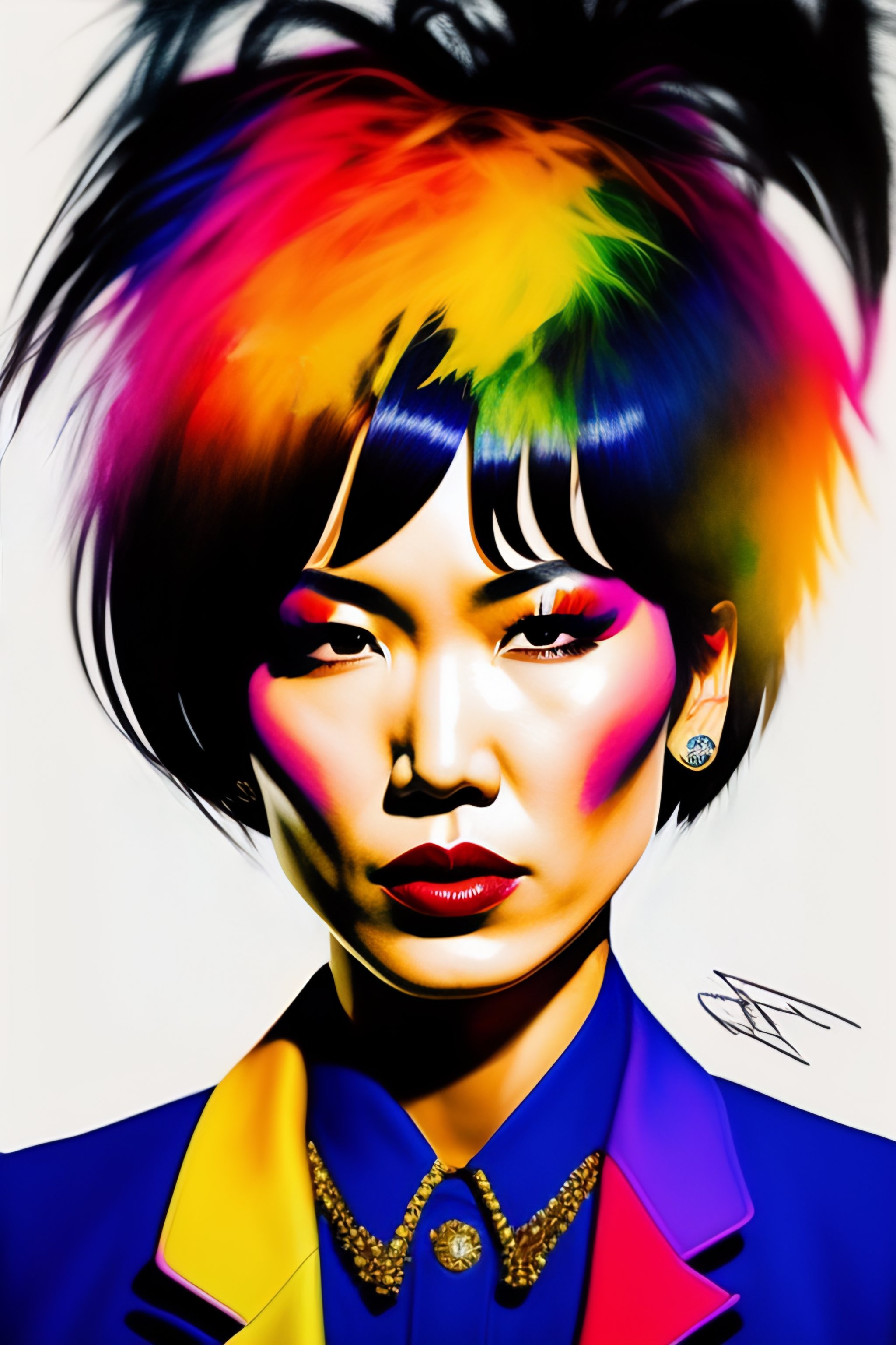 Lexica - Draw a watercolor of Karen O from the band Yeah Yeah Yeahs, in ...