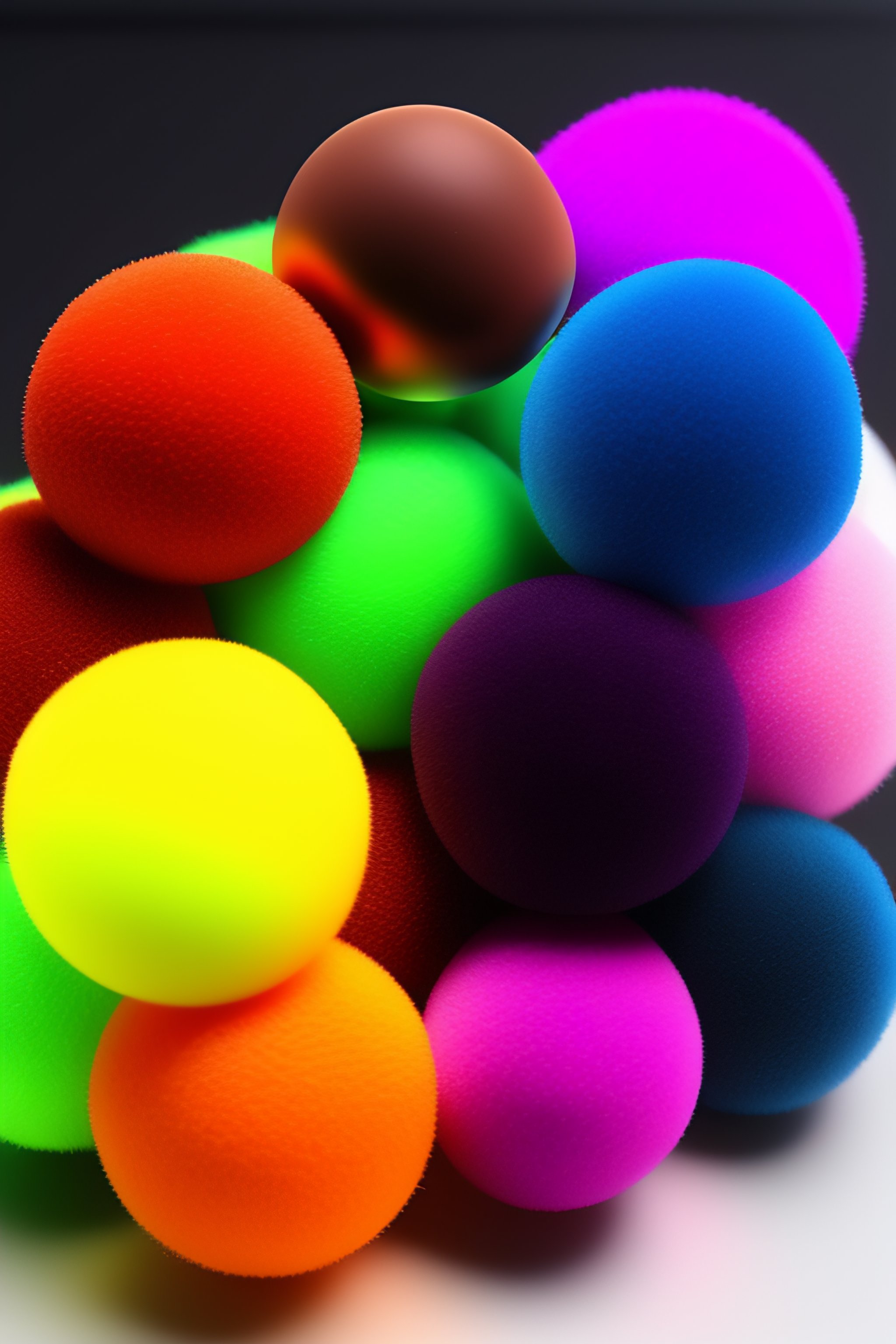 Lexica - NFT digital furry ball multicolored