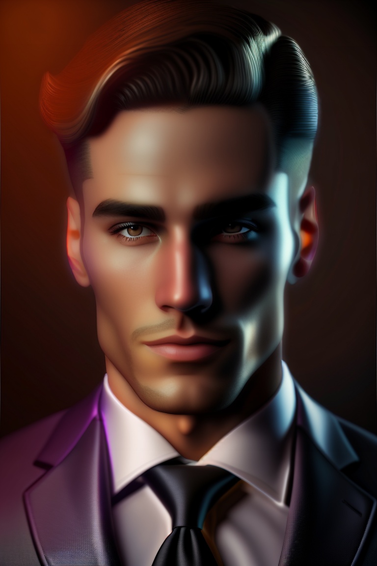 Lexica - A young businessman in a black room with dim light, his eyes ...