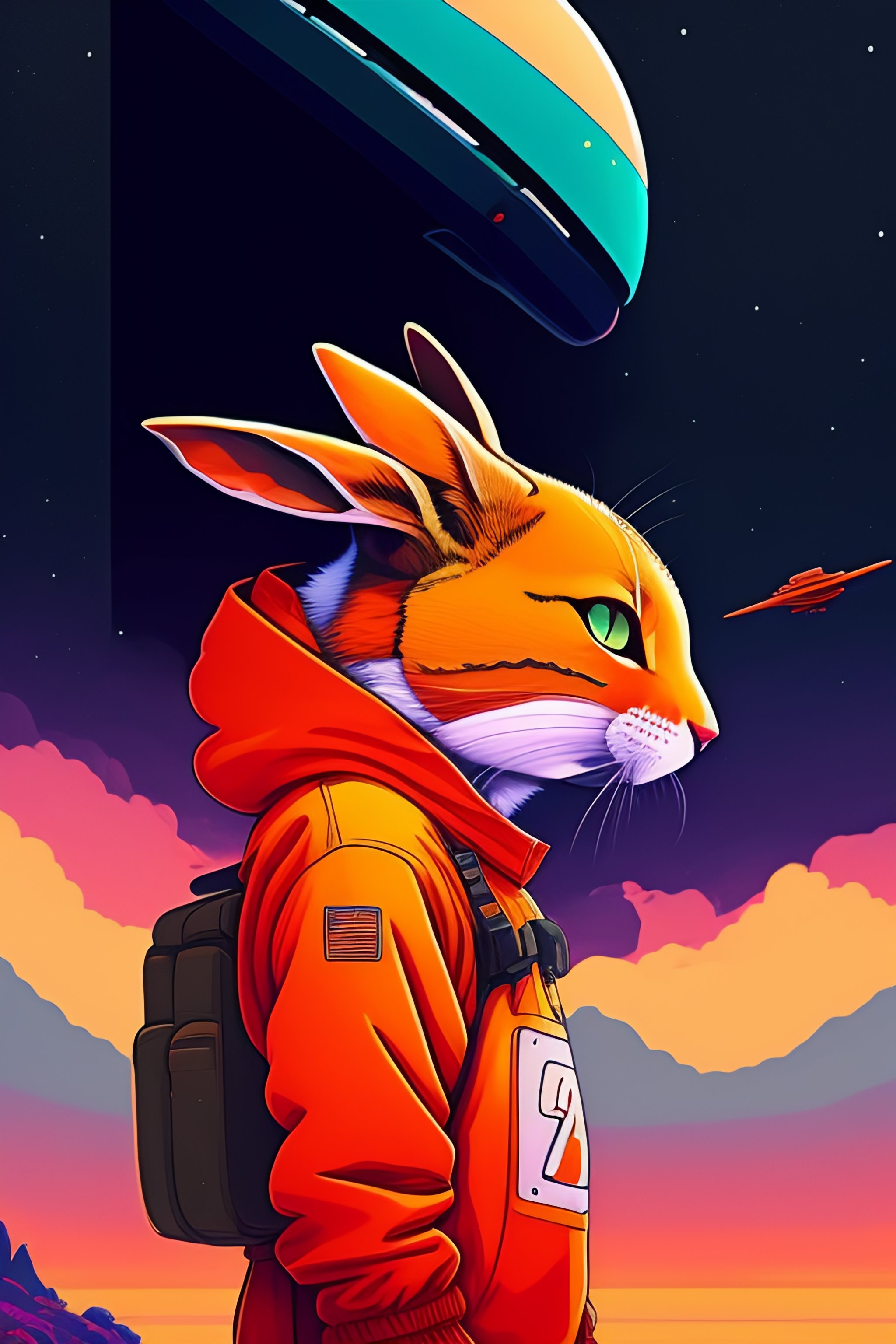 Lexica - Photo of a huge savage rabit monster in the space, style of ...