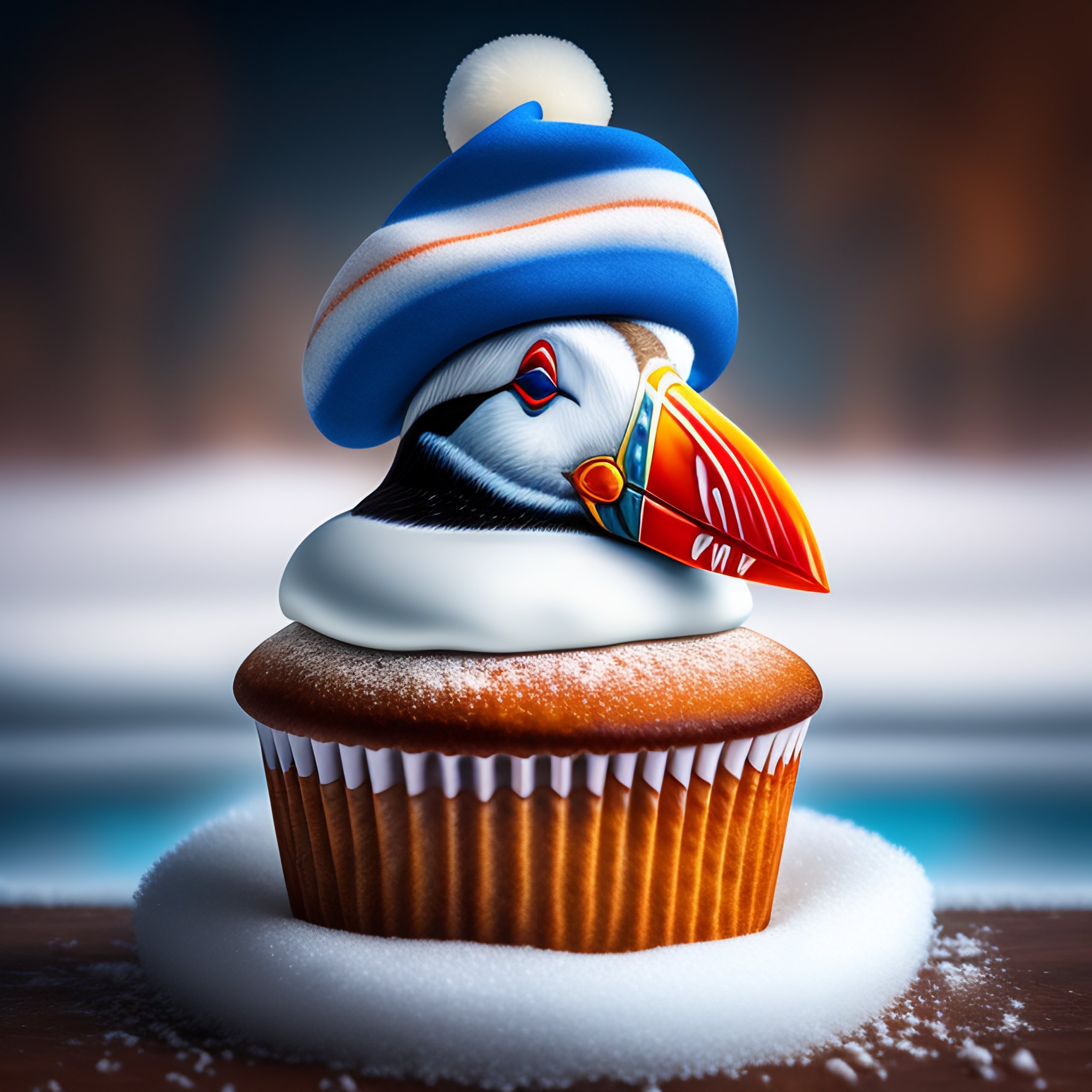 Lexica - Beautiful and bright advertising, painting of a puffin in ...