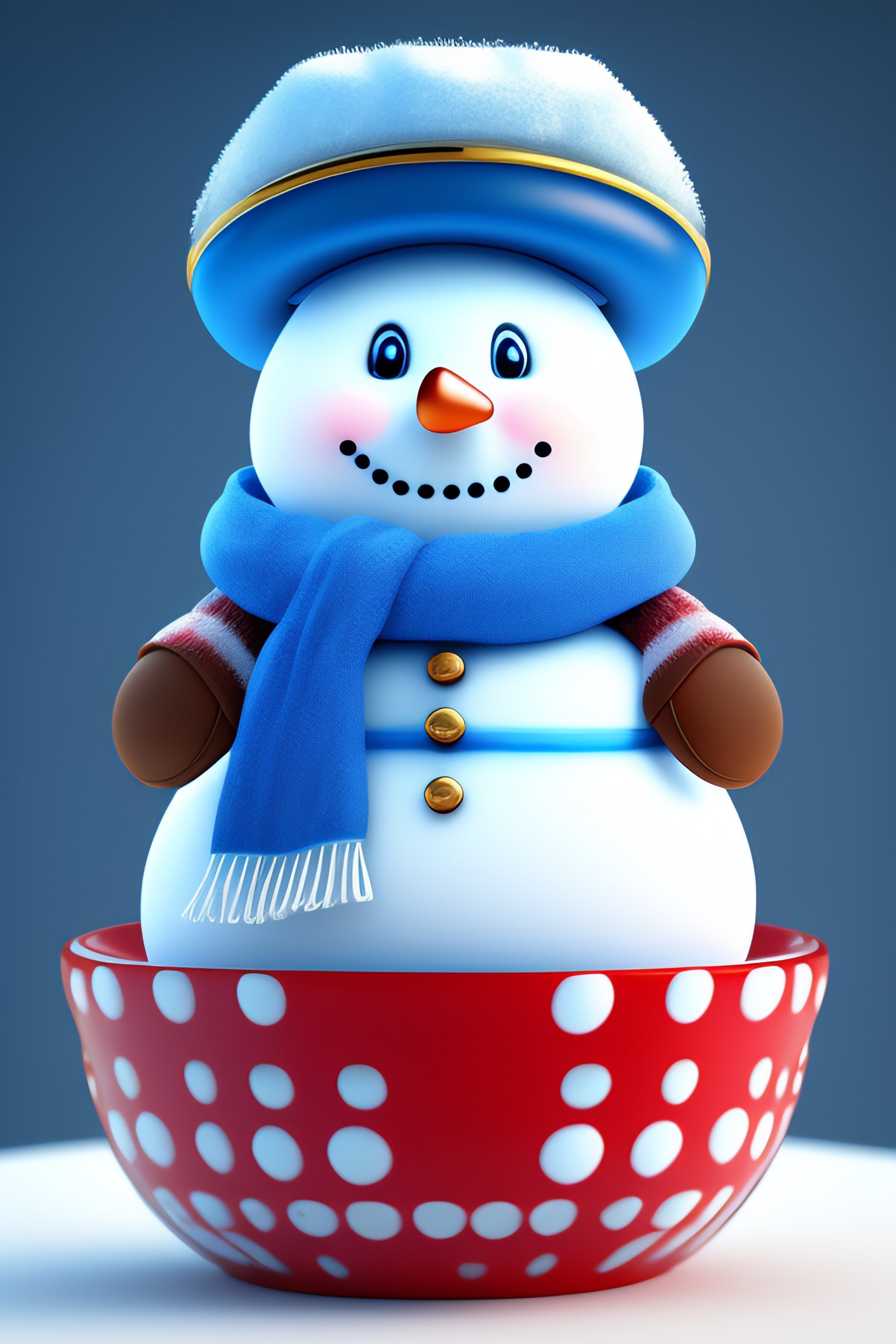 Lexica - A cute snowman on a blue sled artstation 8k