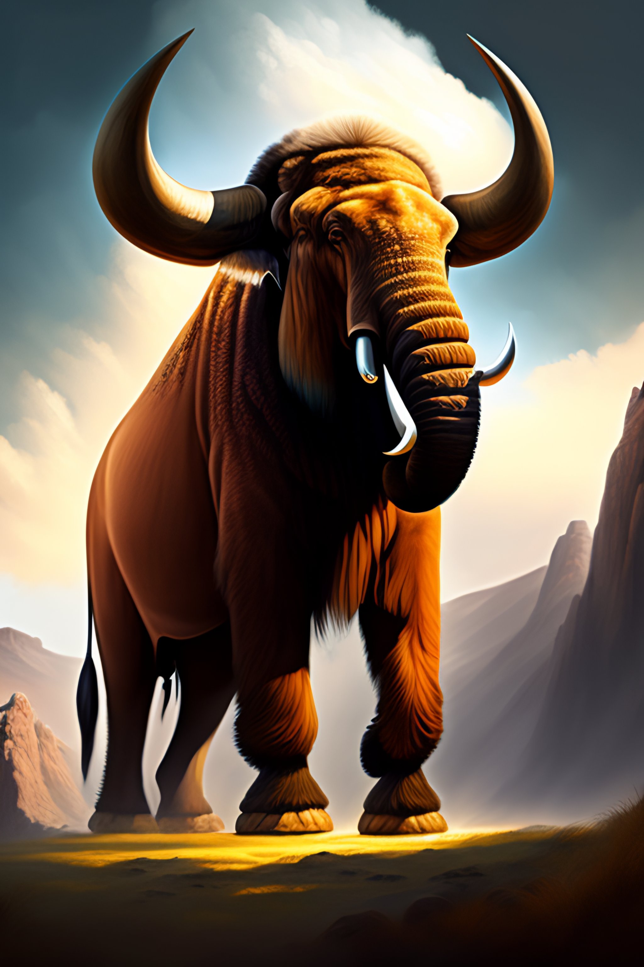 Lexica - Prehistoric mammoth, super powers,elegant, highly detailed ...