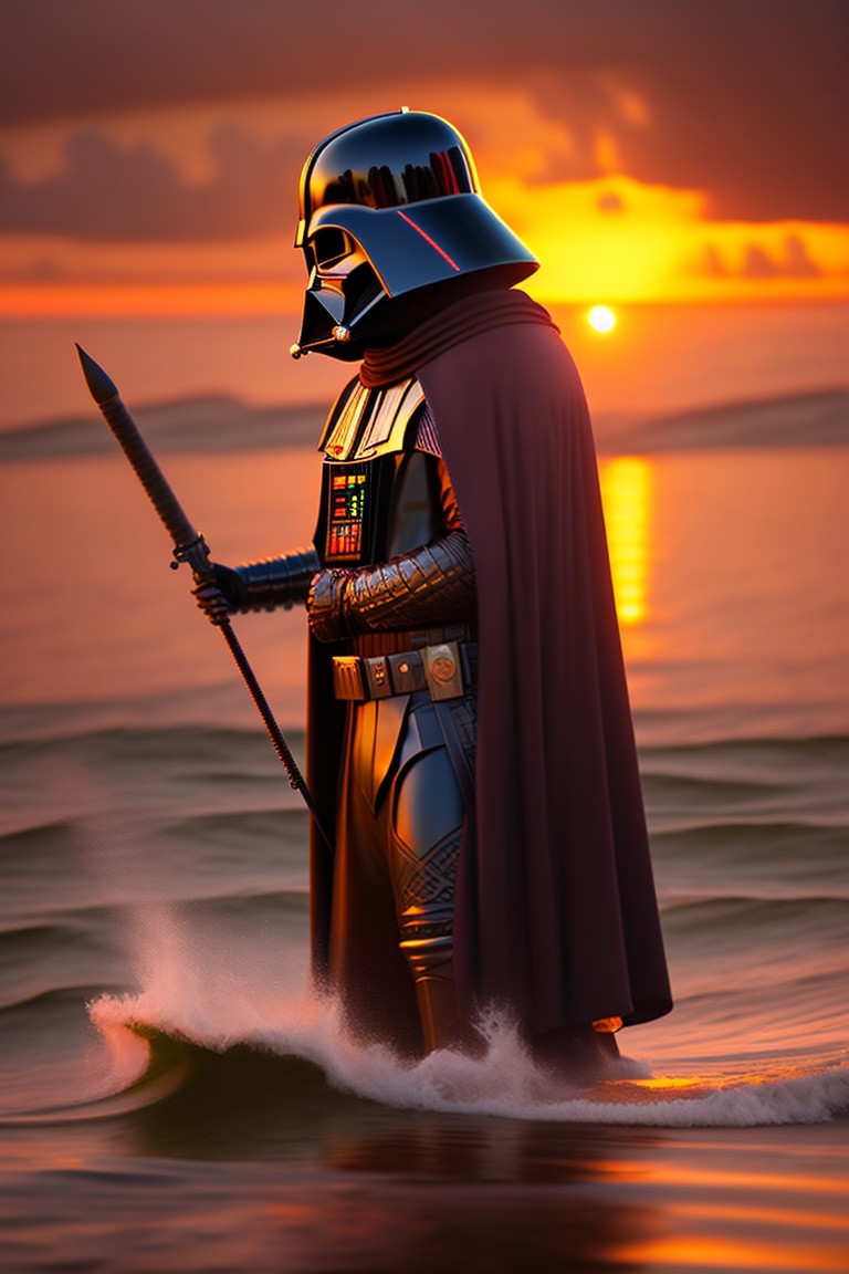 Lexica - Darth vader, steampunk, fishing, sunset, bigfish