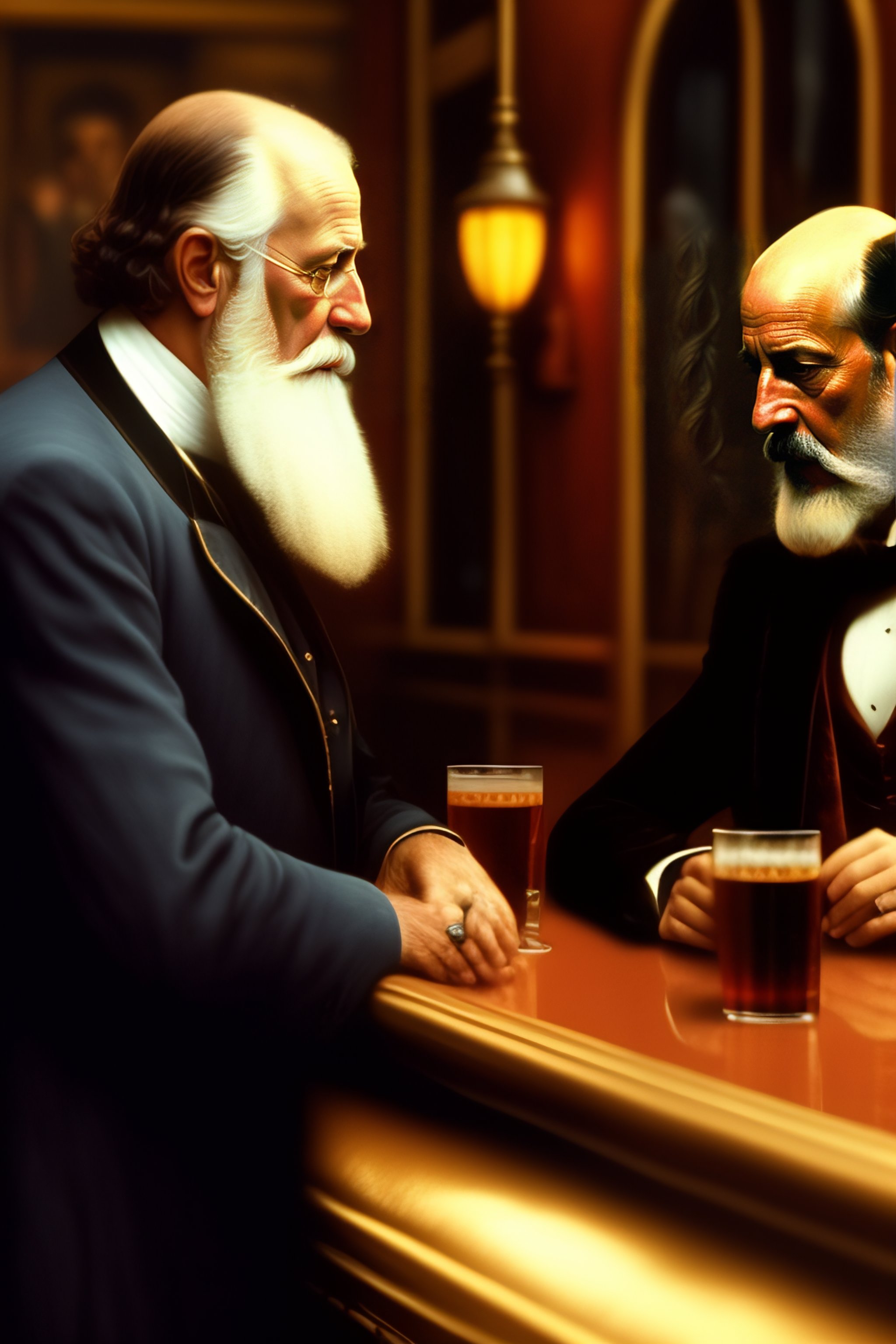 Lexica - John the baptist and Sigmund Freud talking in a bar