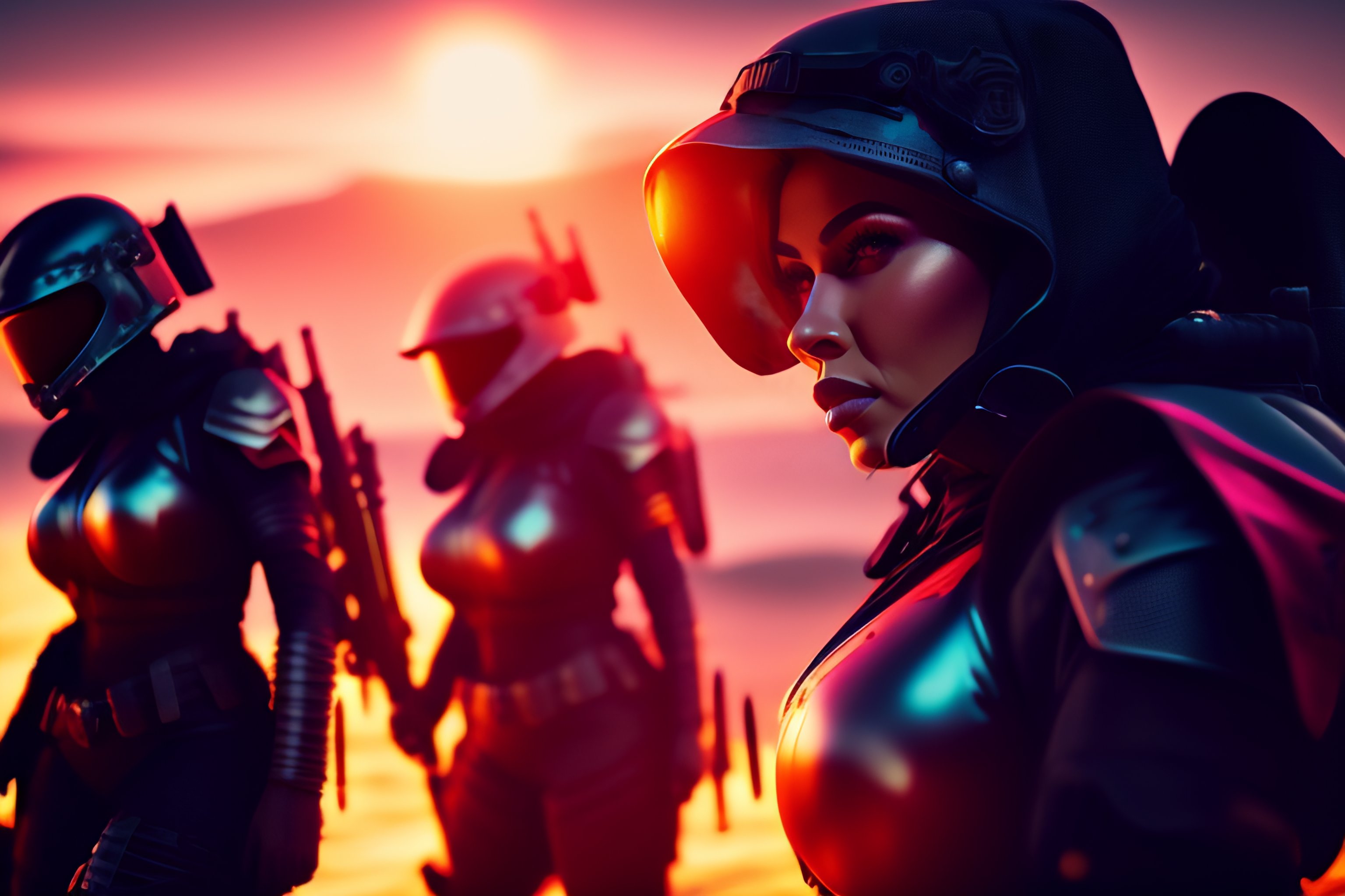 Lexica - A team of females of beautiful armed warriors defending ...