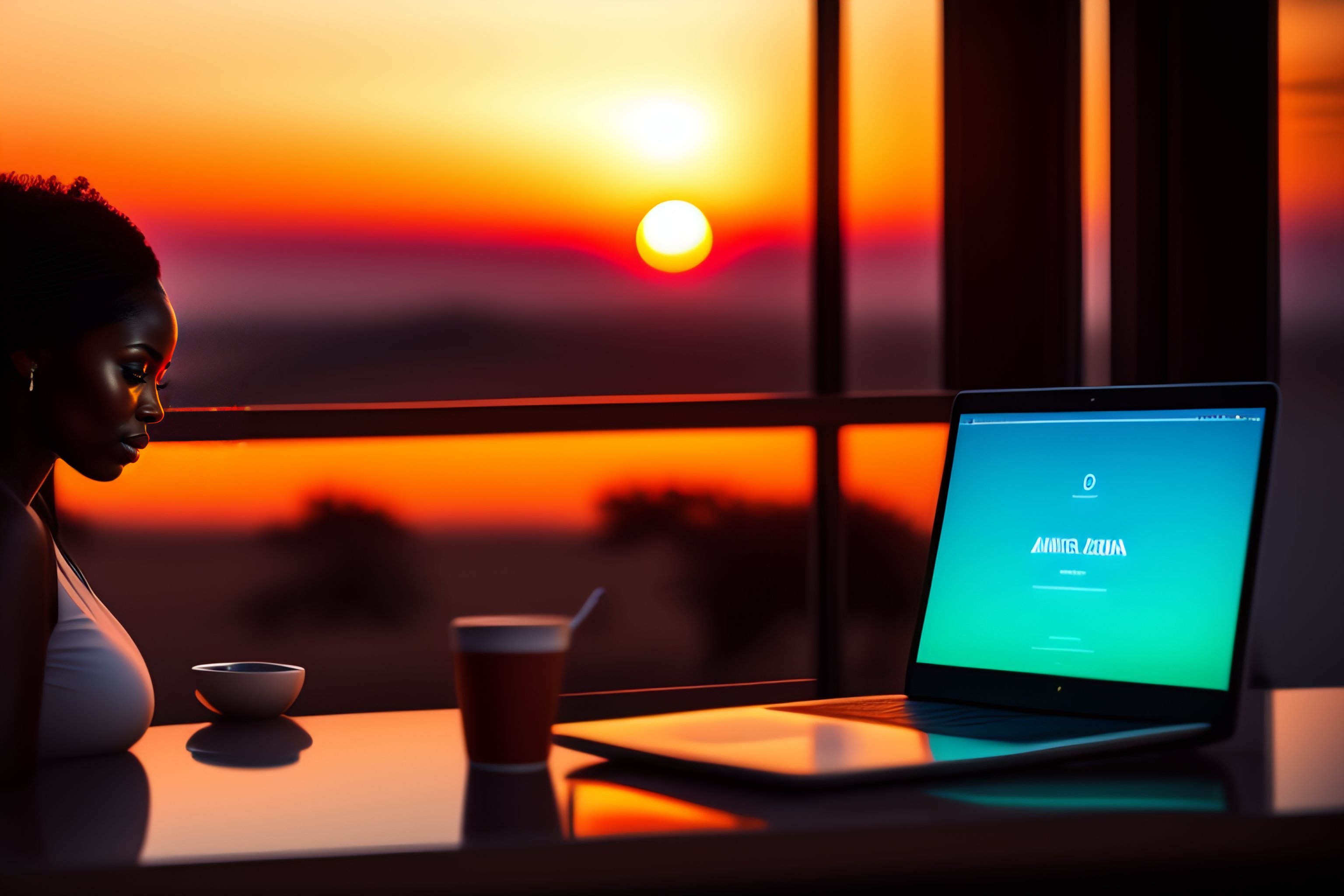 Lexica - African female software developer. Coding on her laptop ...