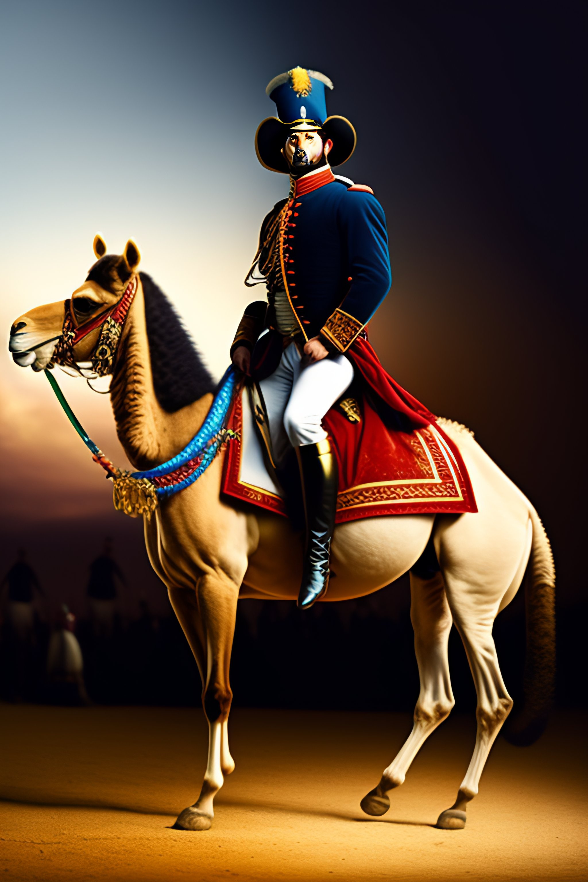 Lexica - Napoleon riding a camel in a circus