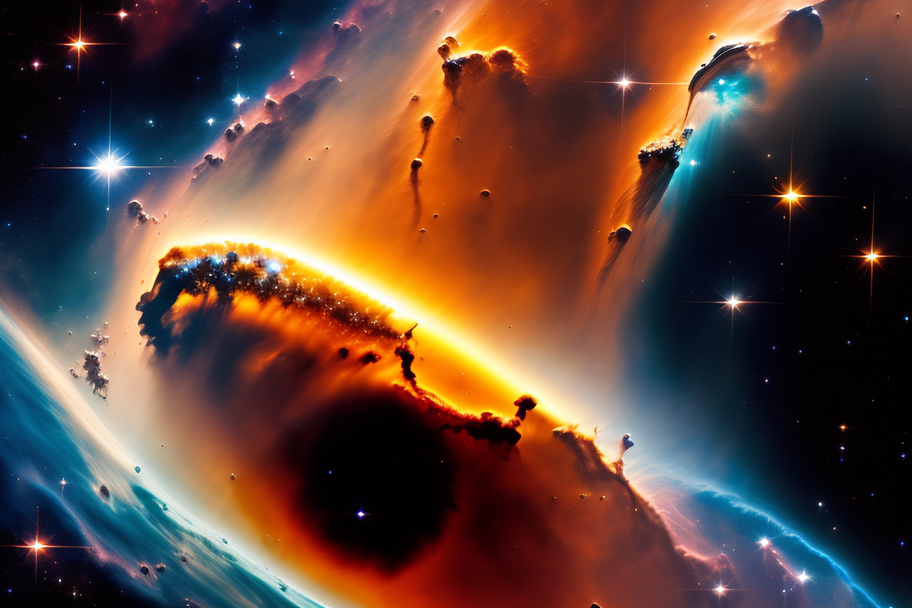 Lexica - Hubble stars , pillars of creation , space ship