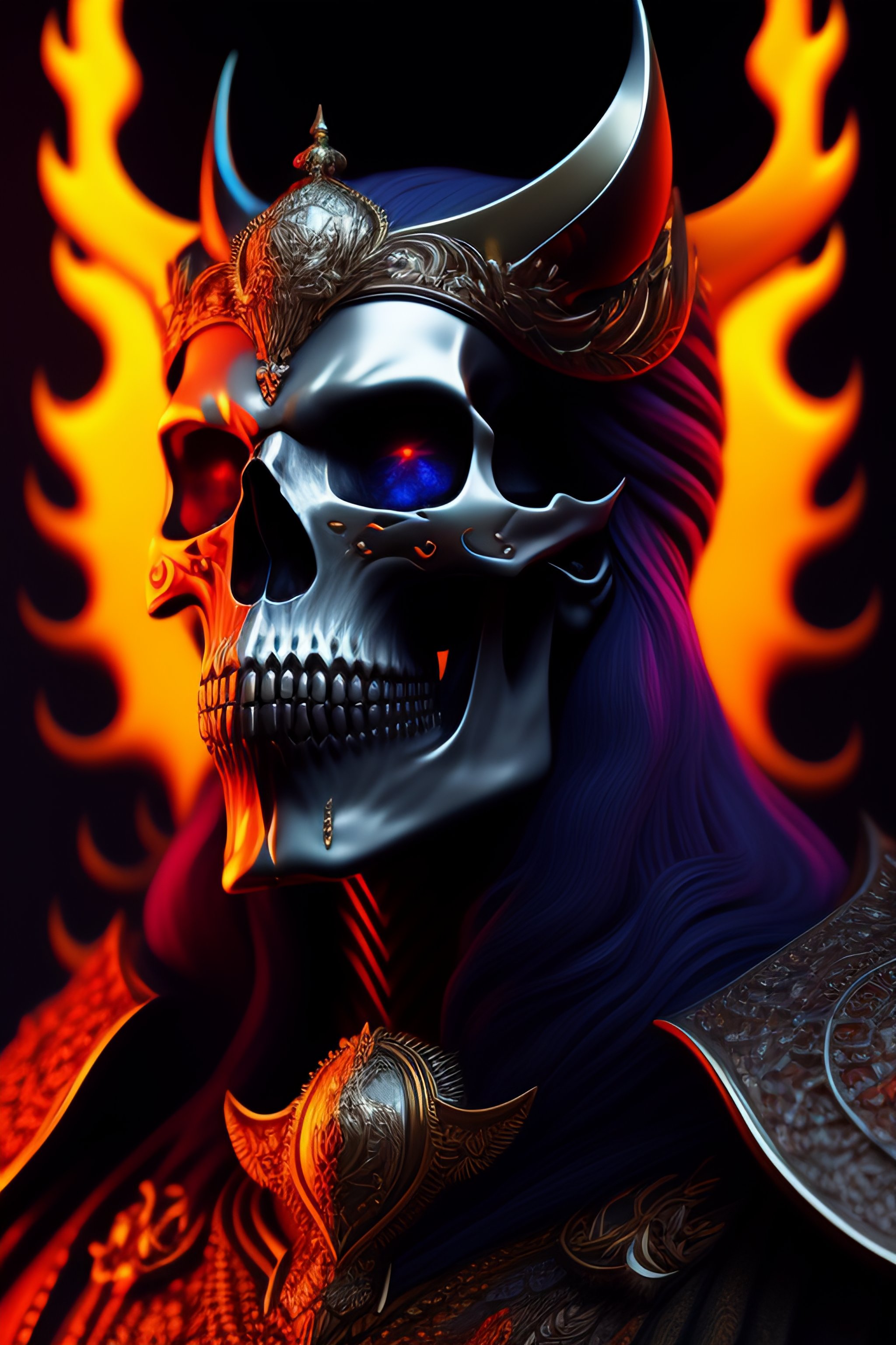 Lexica - Skull demon king concept art portrait by Casey Weldon, Olga ...