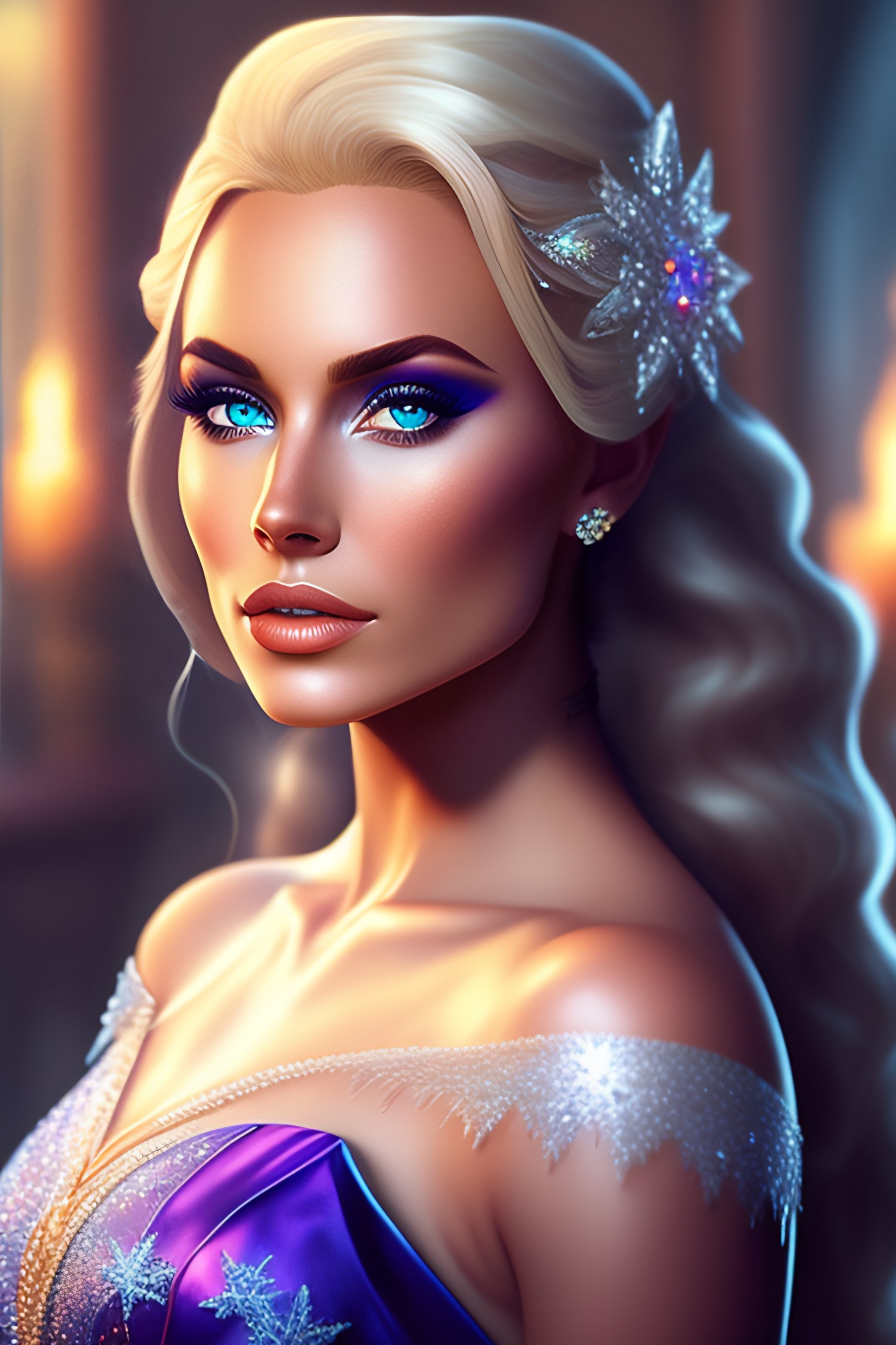 Lexica - Beautiful yung women, epic fantasy, Elsa from frozen, royal dress