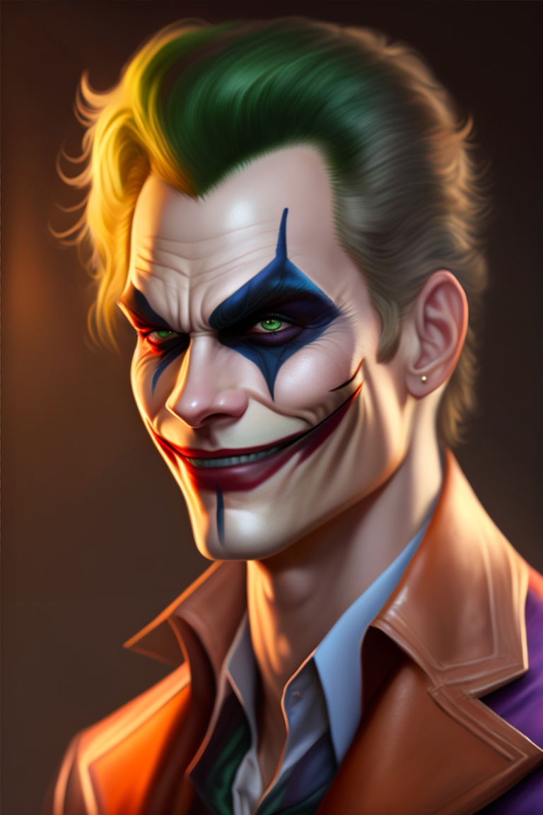 Lexica - A 25 year old joker, potrait realistic