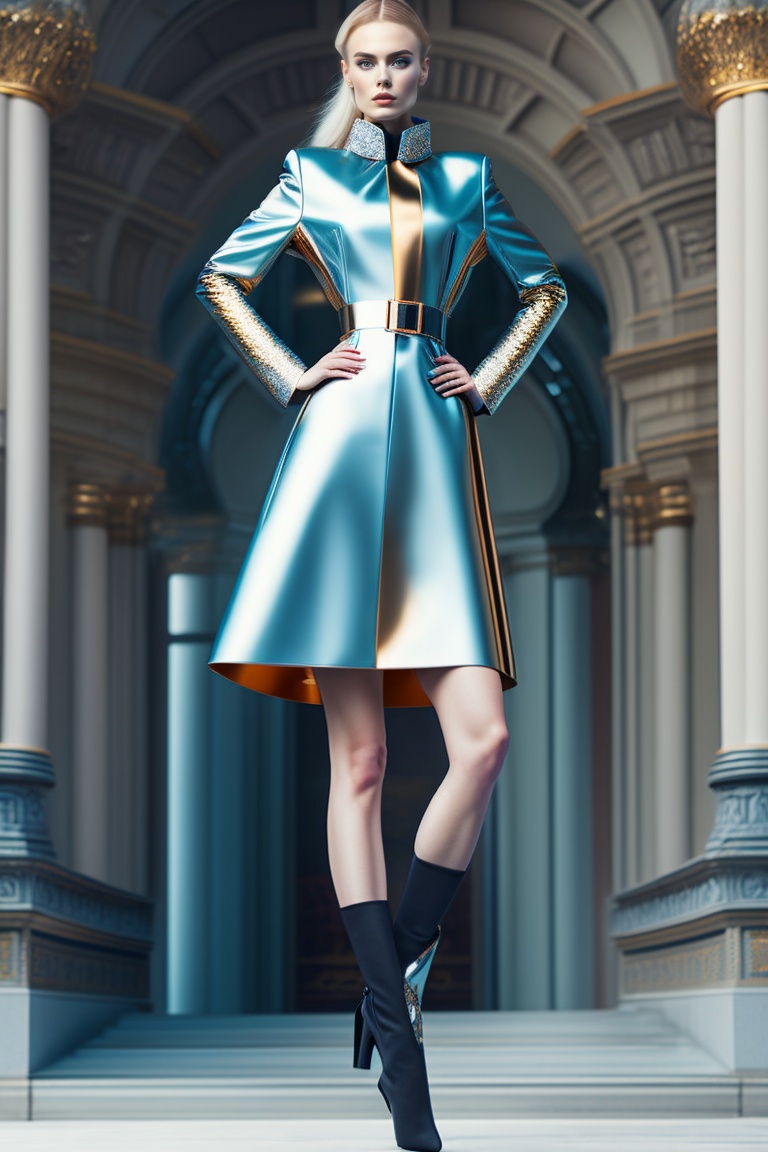 Lexica - Ultra hd! editorial, putin, female model, chrome, structured ...