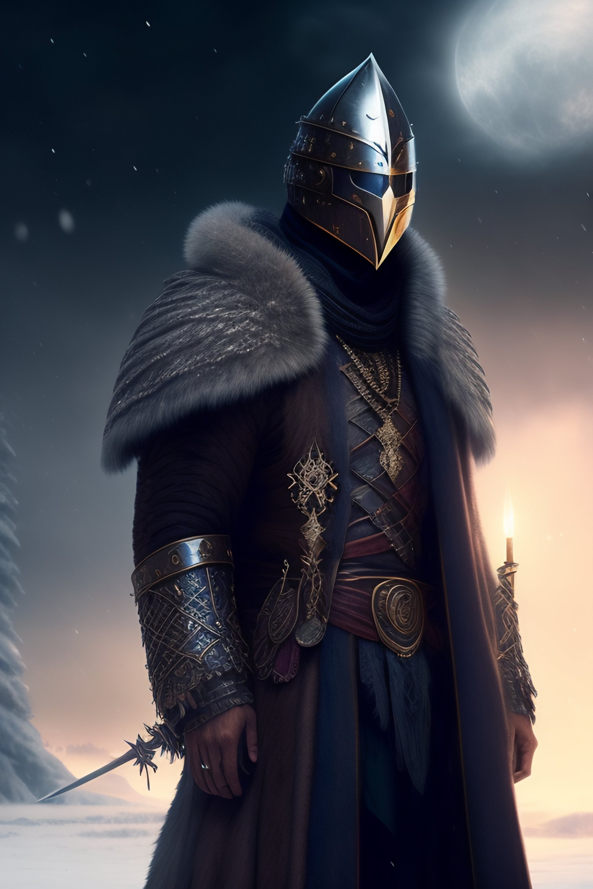 Lexica - An humanoid with a long ragged coat filled with pins, a mask ...