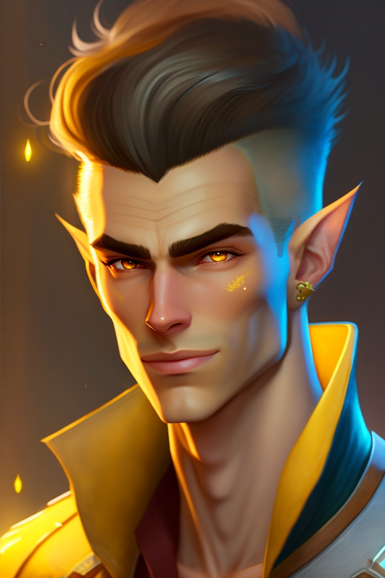 Lexica - Elf guy looking smug, concept art, character portrait, gray ...