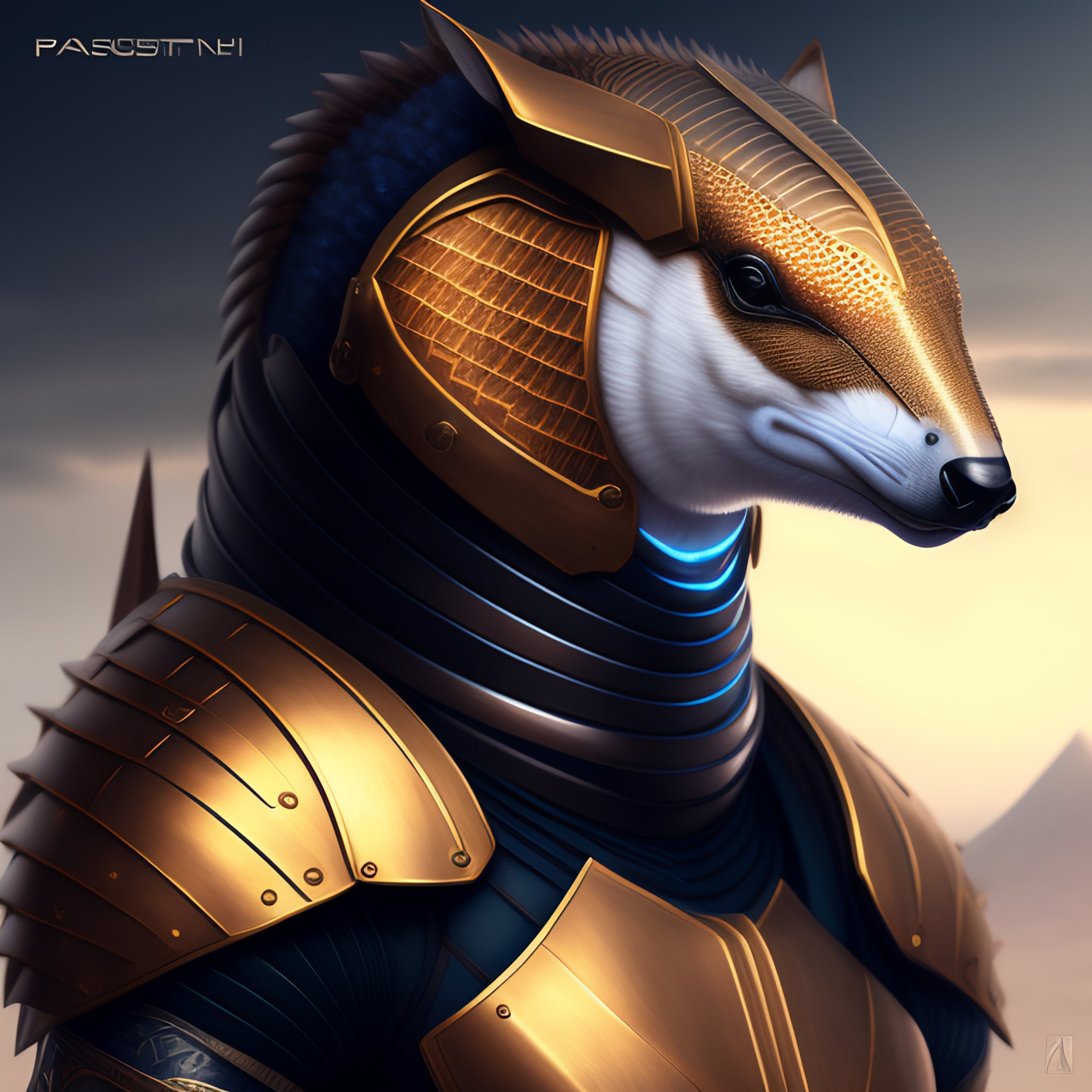 Lexica - Portrait of pangolin wearing a futuristic armor, trend on art ...