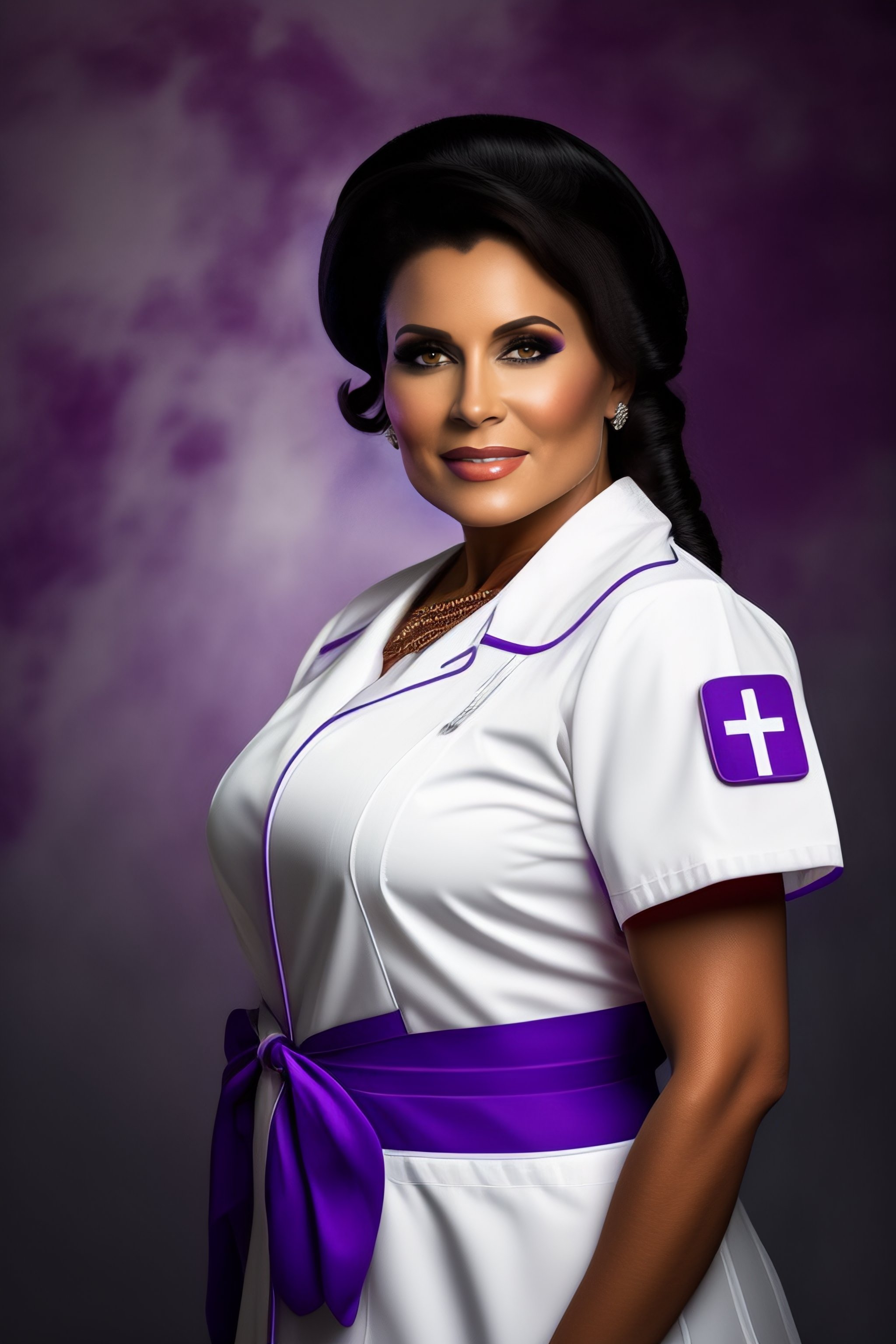 Lexica - Nurse with saw and purple dress