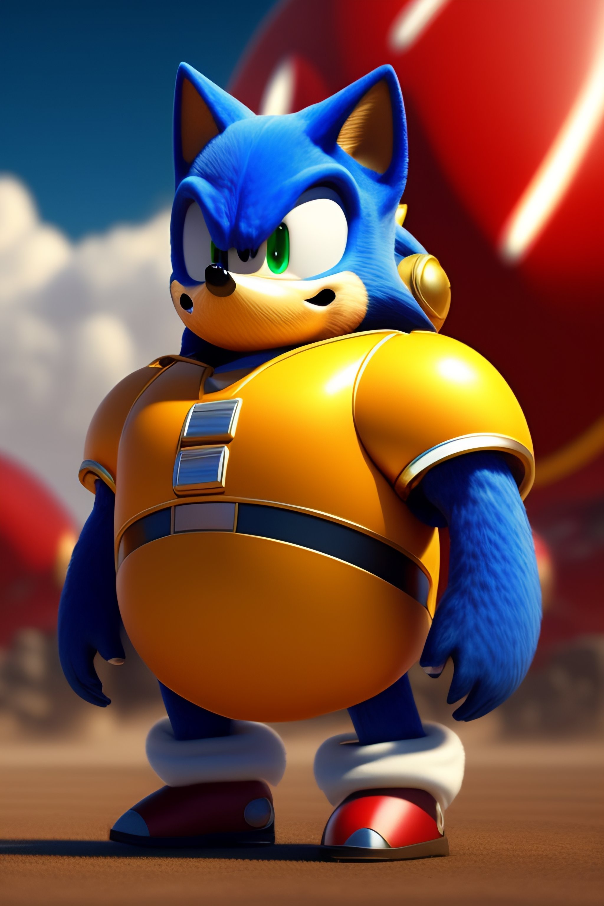 Lexica - Sonic the hedgehog wearing a robotnik costume