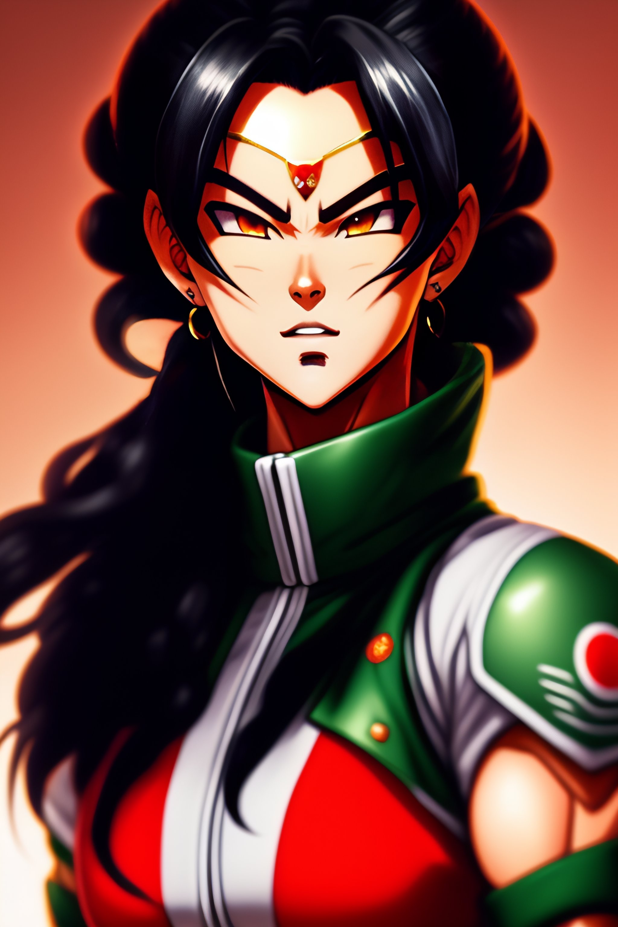 Lexica - Dragon ball, Half Saiyan girl with long black hair, wearing ...