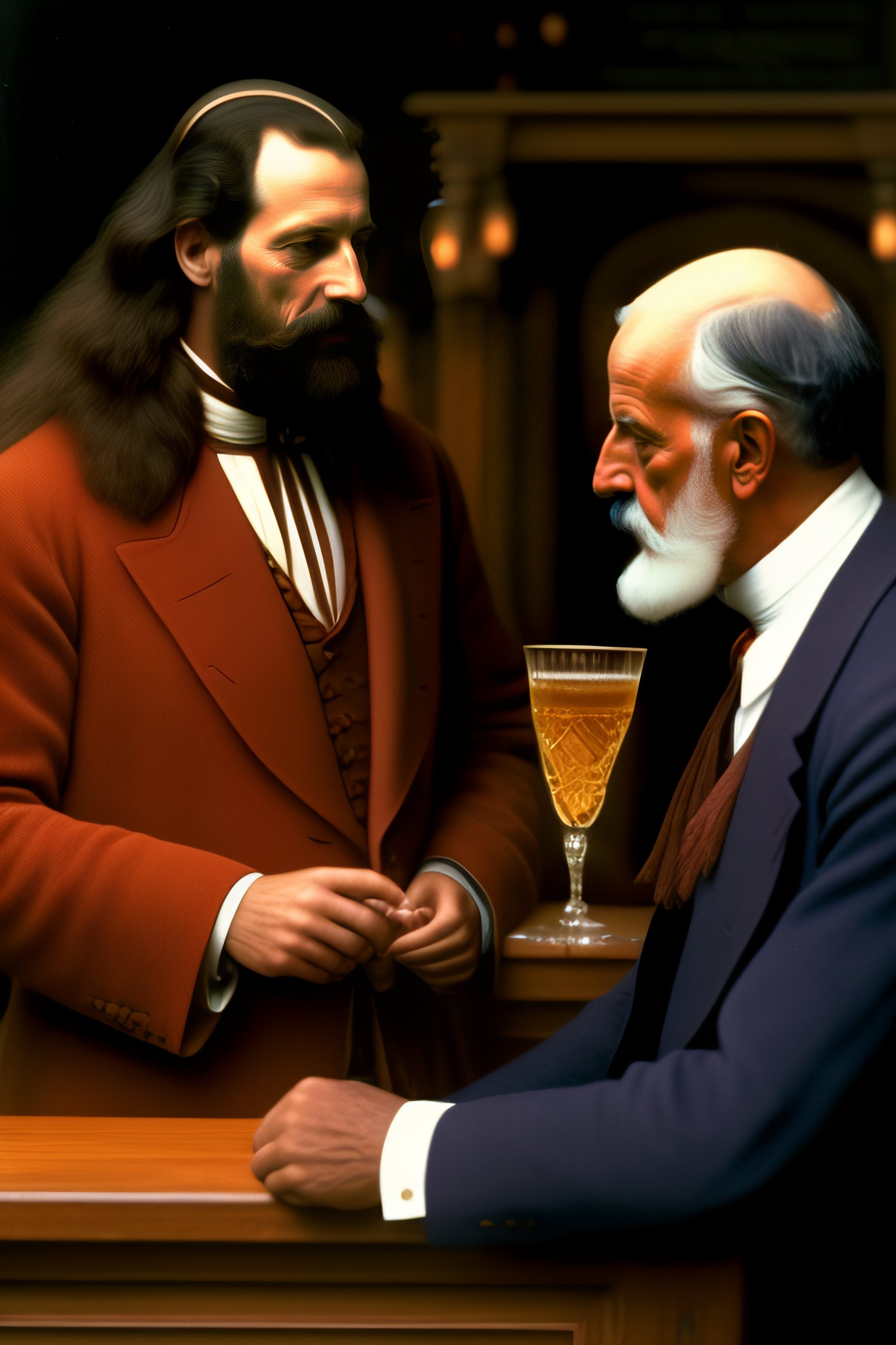 Lexica - John the baptist and Sigmund Freud talking in a bar
