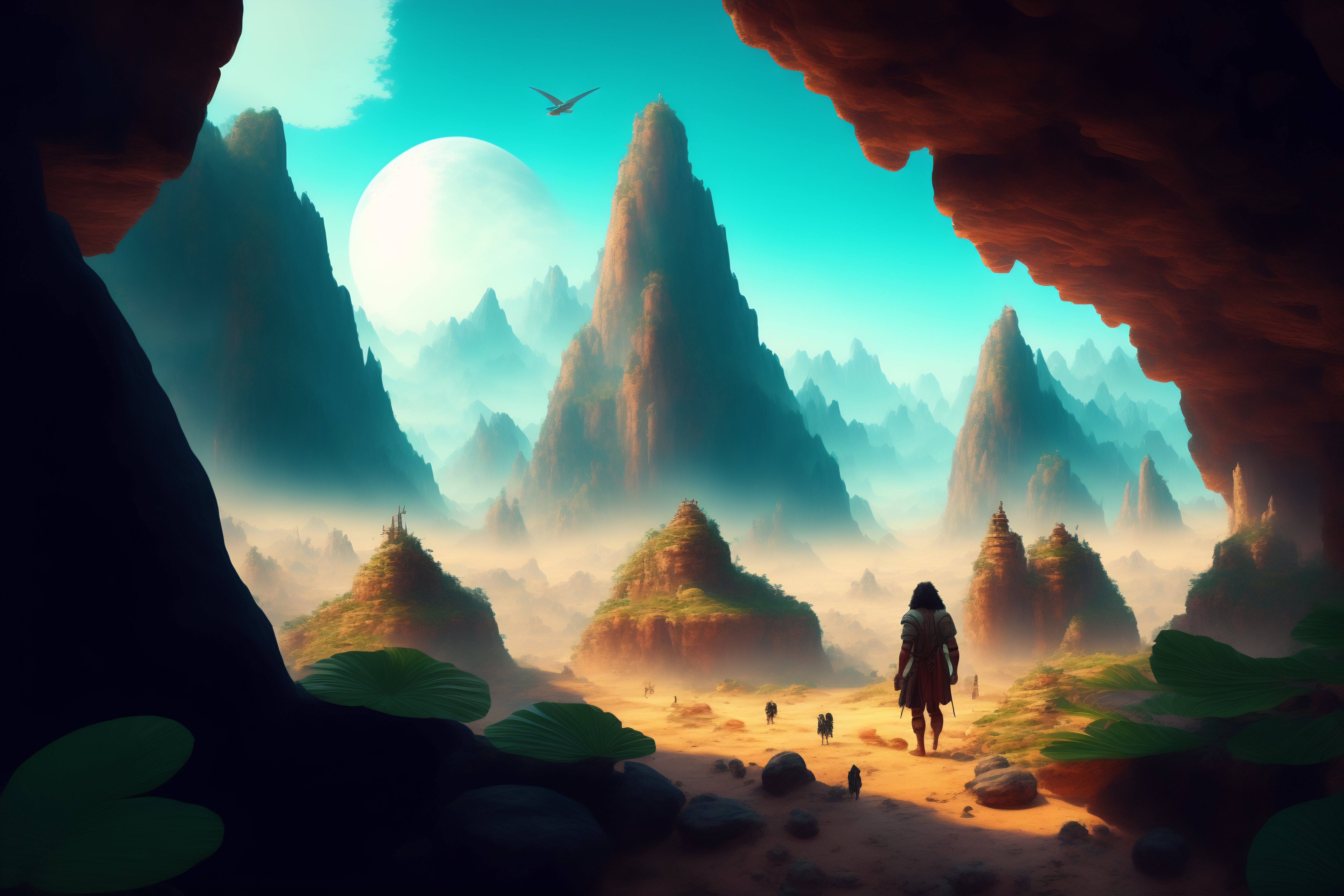 Lexica - Hyper detailed illustration of 2 cavemen lost in an unknown world