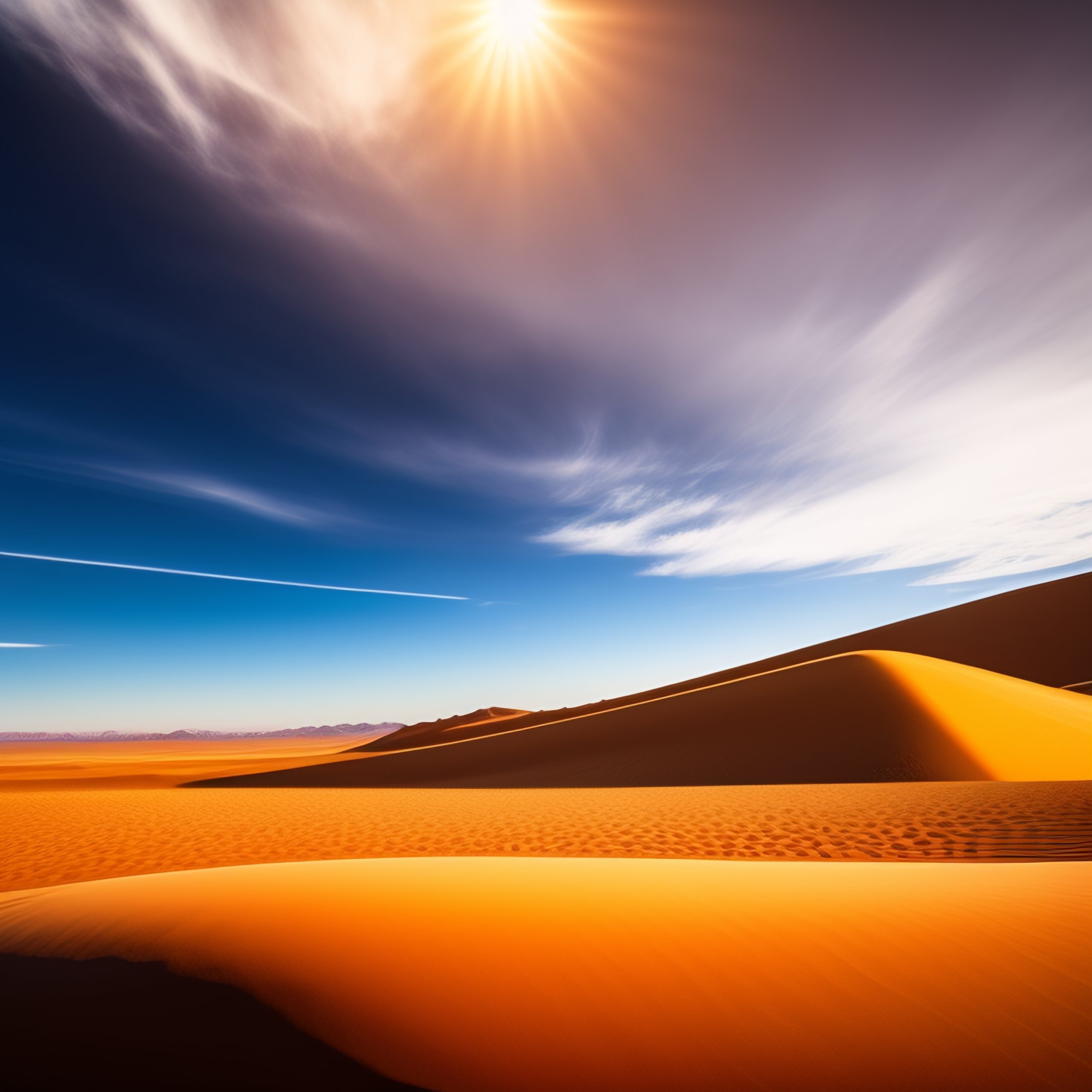 Lexica - Desert landscape, golden-brown sand, dunes and ridges, clear ...