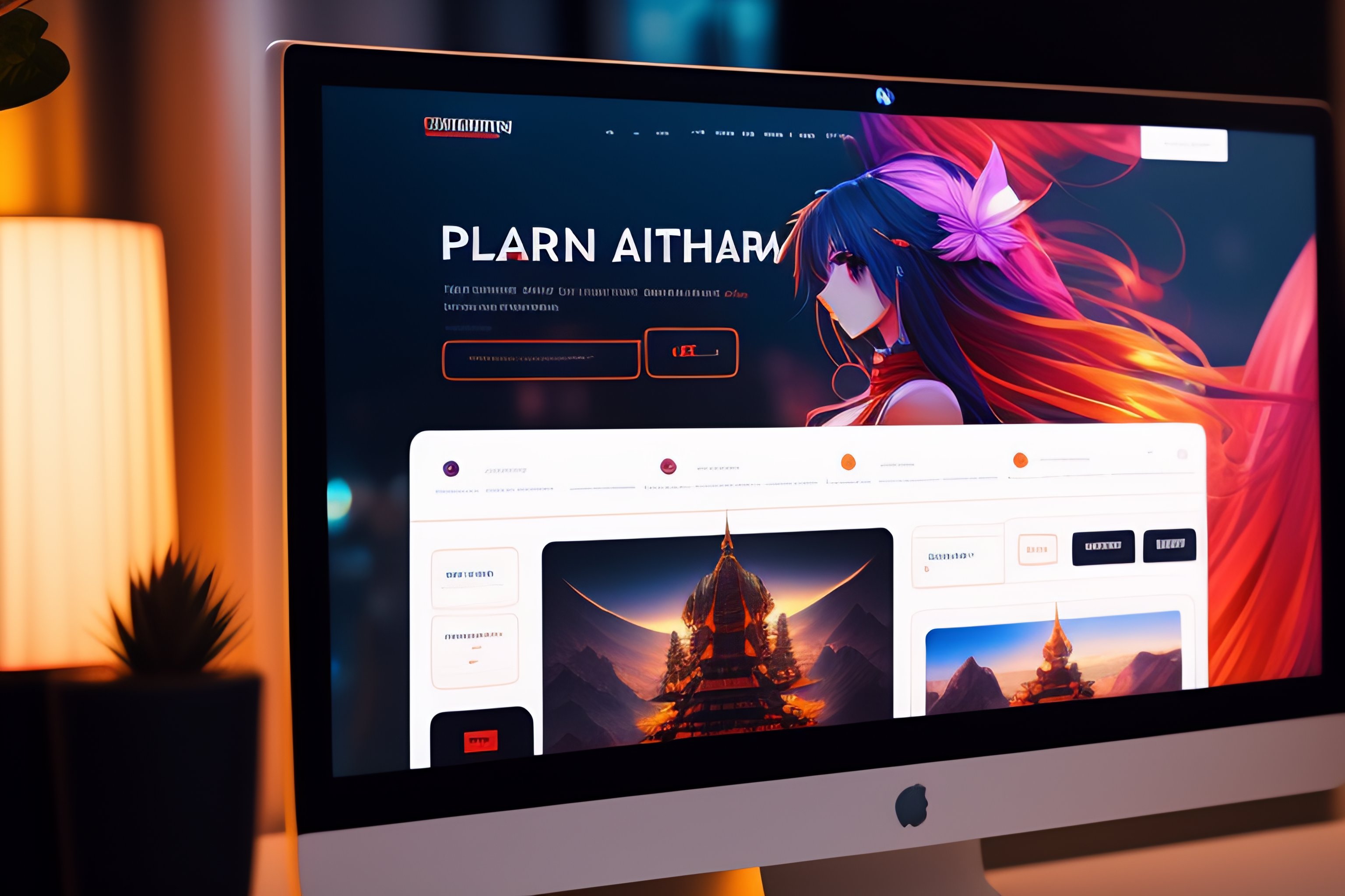 Lexica - Desktop layout for an anime streaming website, clean modern ...