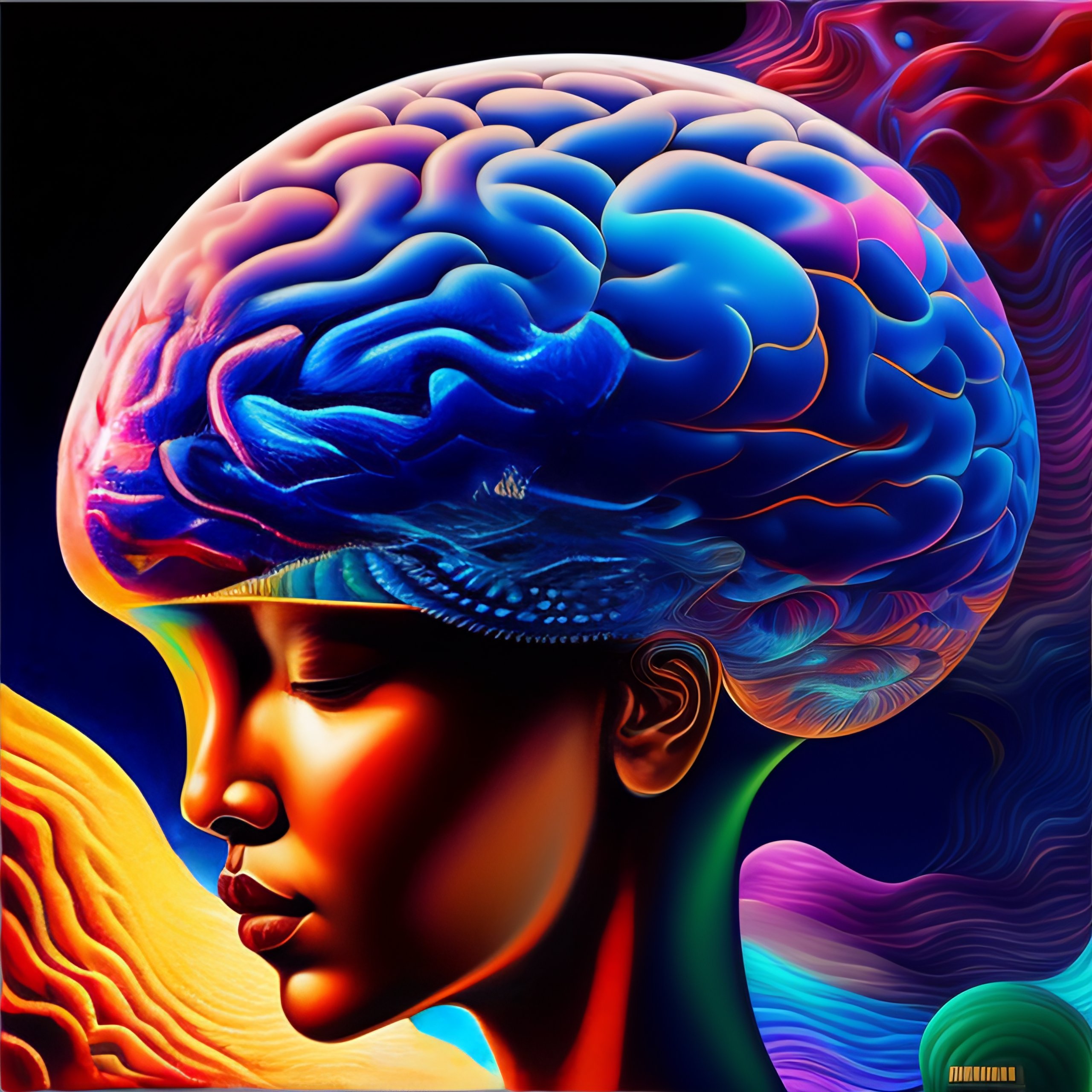 Lexica - A high detailed human brain painted by magritte 3d, highly ...