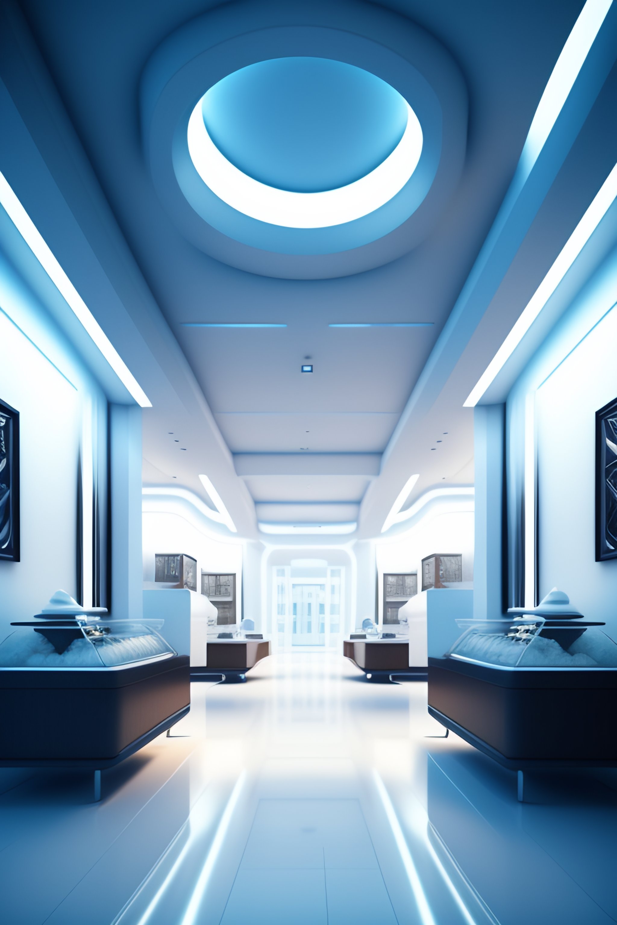 Lexica - Futuristic interior, white mall