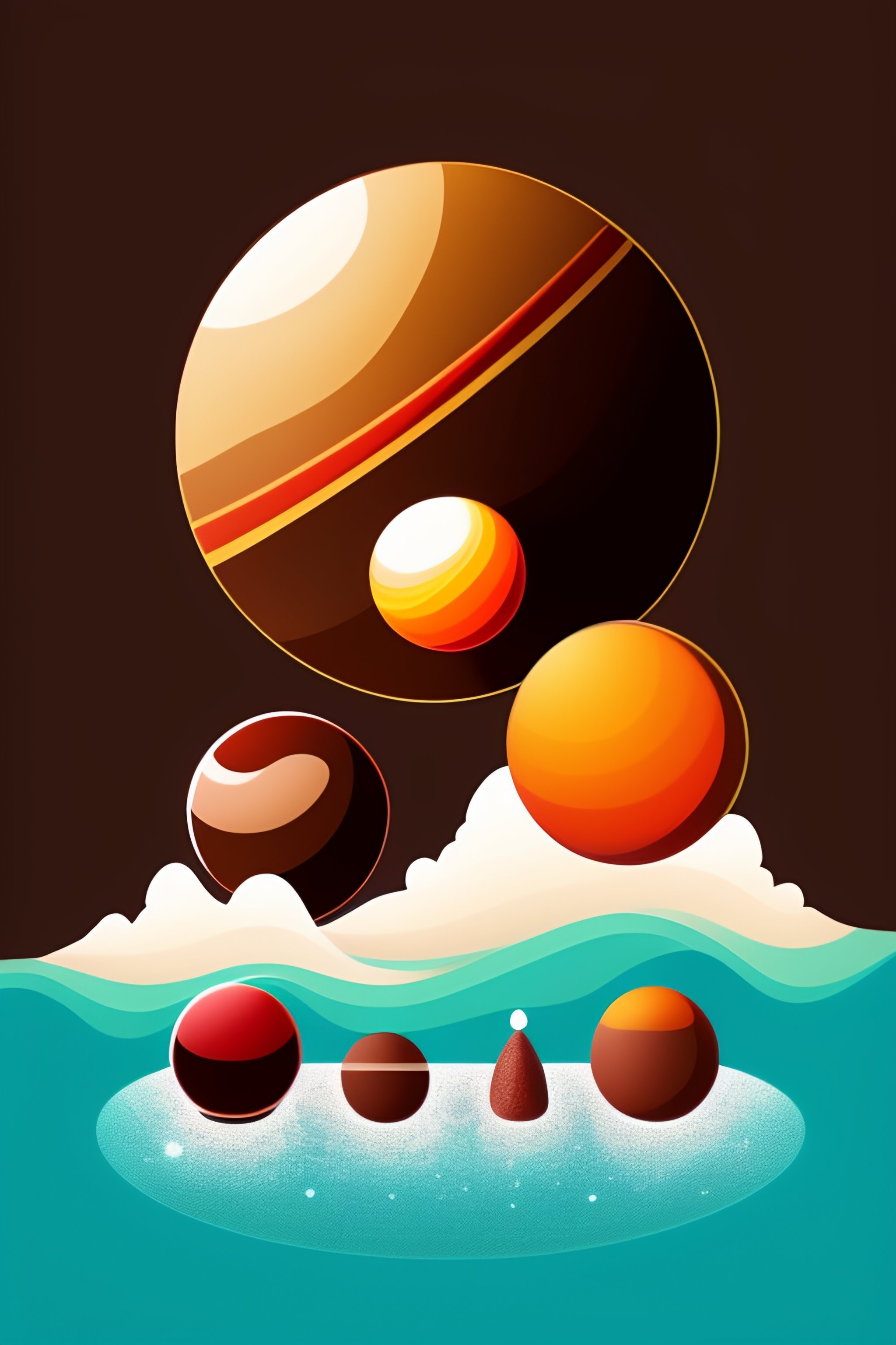 Lexica - Chocolate planets in space, sphere with chocolate candy ...