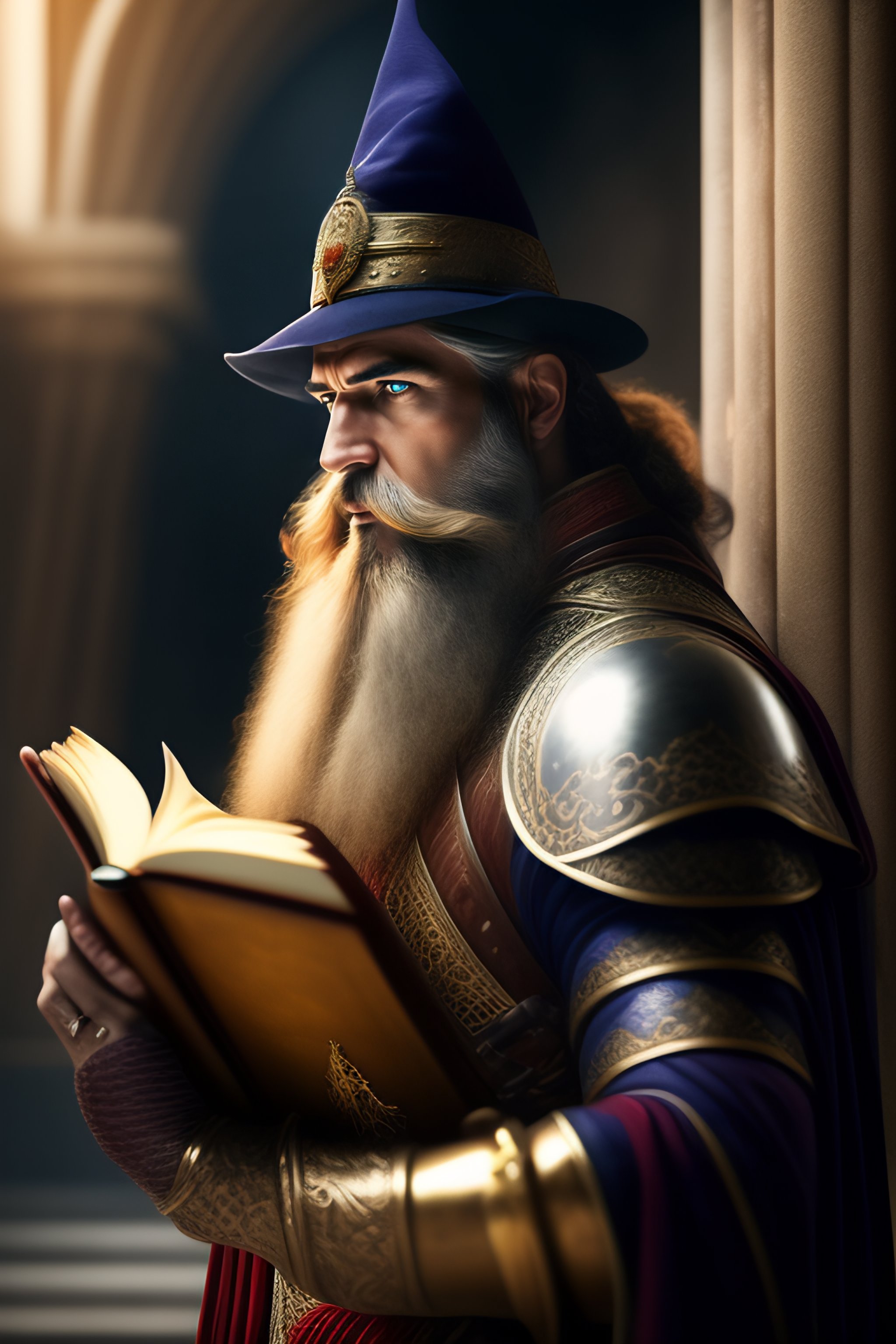 Lexica - Wizard with book in left and sword right hand