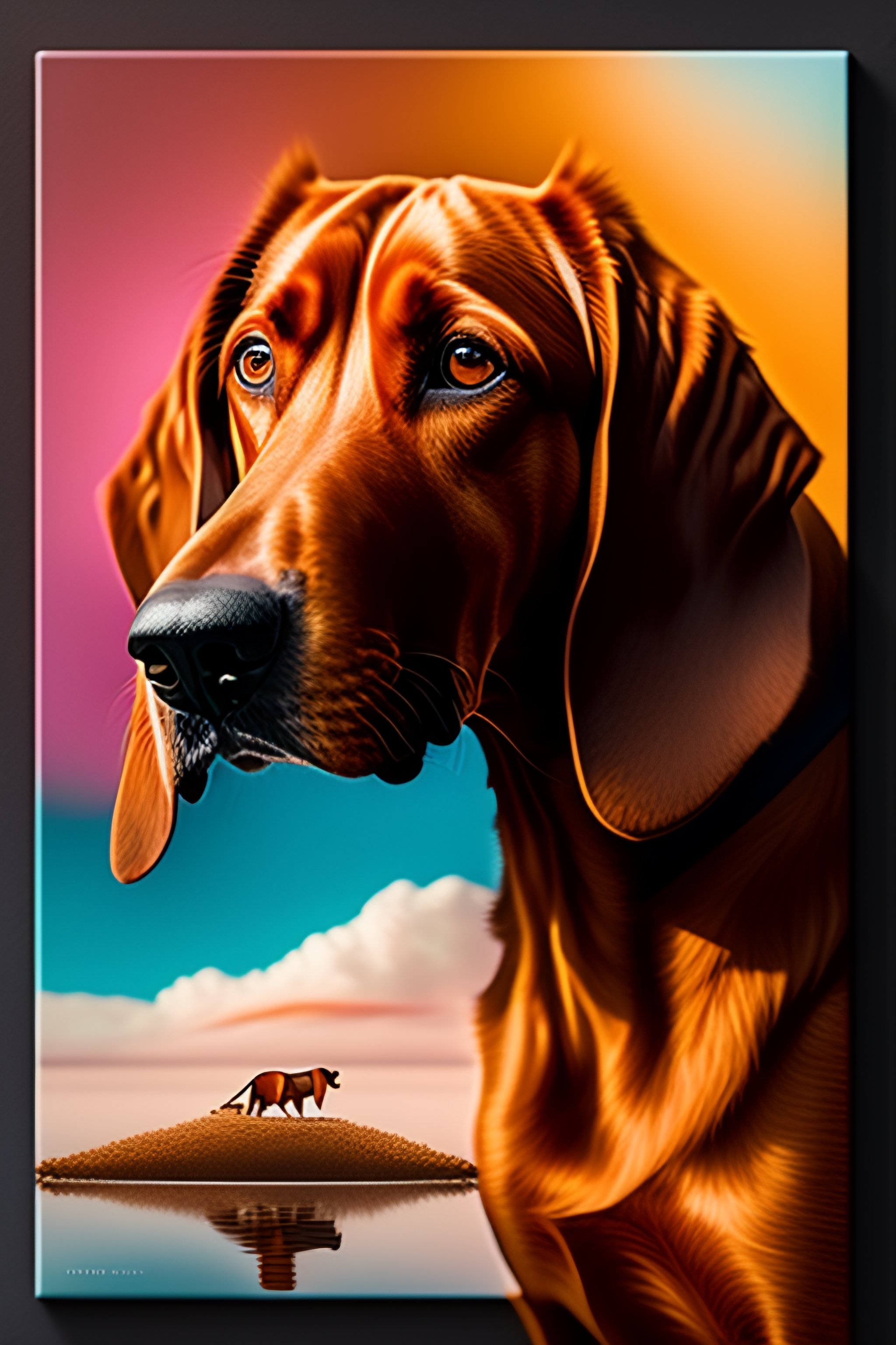Lexica - Redbone coonhound using the art work of Burnt Toast