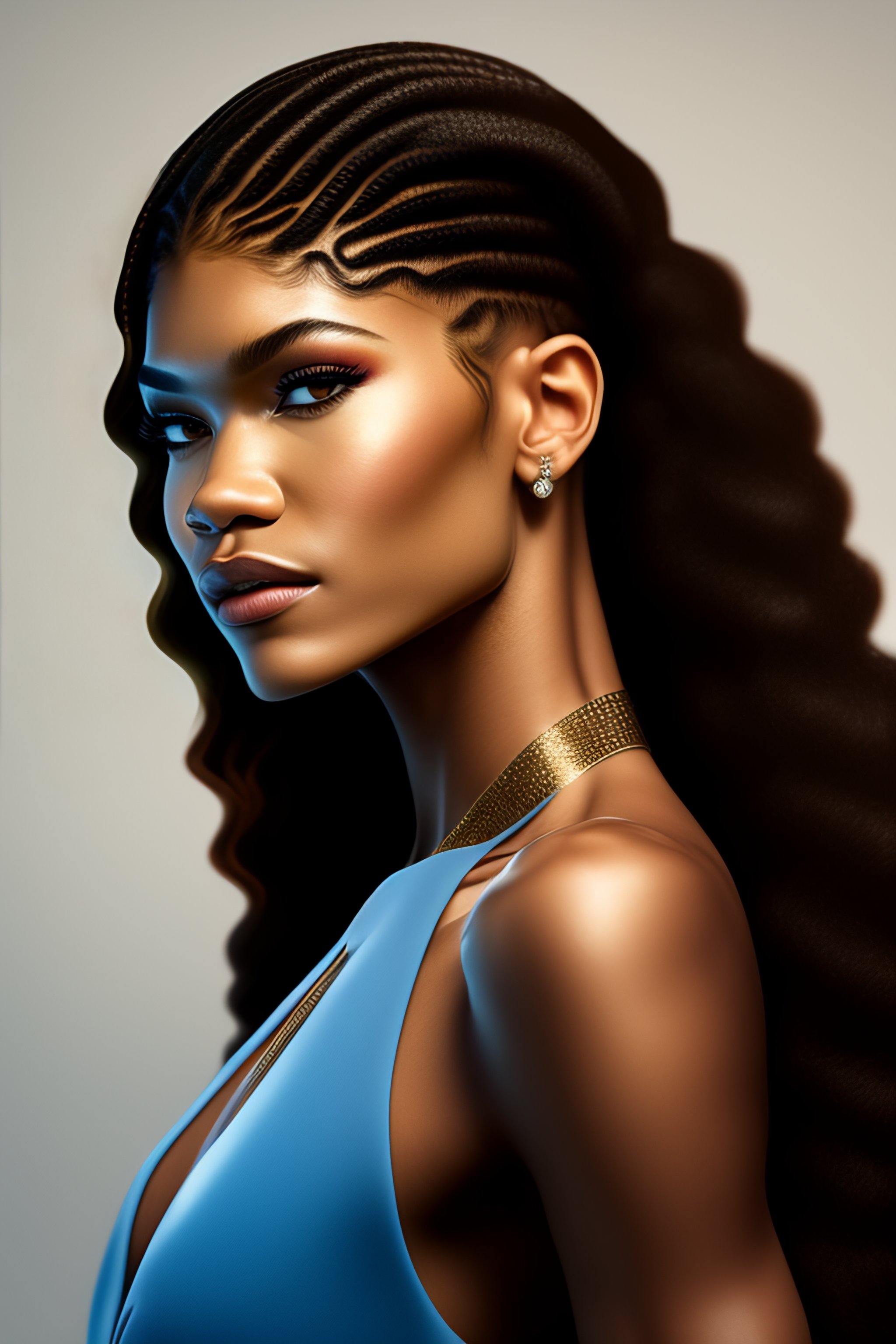 Lexica - Photorealistic Zendaya from the side