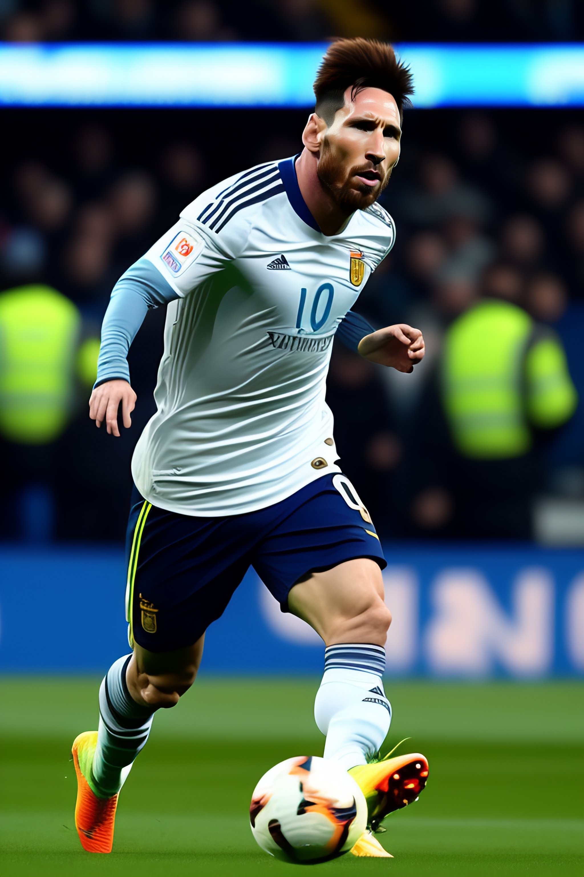 Lexica - Lionel Messi Playing fotball in a high-tech body kit